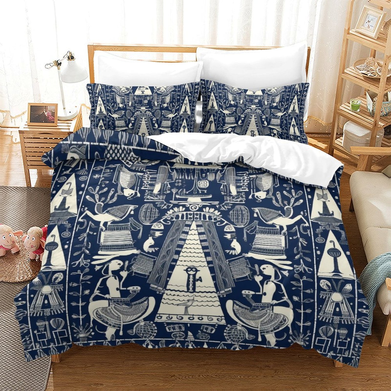 Home Textiles Quilt Cover Duvet Cover Set Blue Bohemian Bedspreads ...