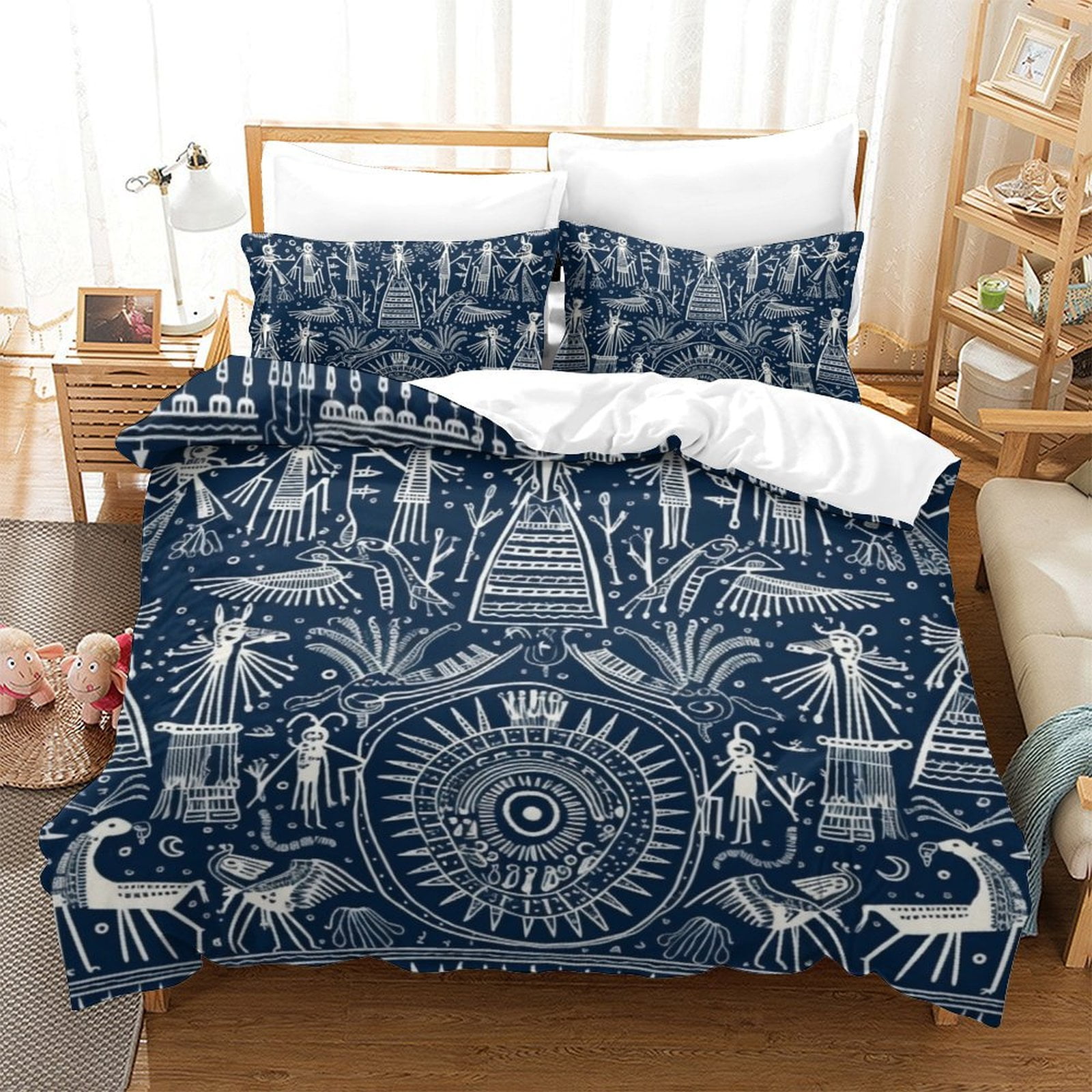 Home Textiles Quilt Cover Duvet Cover Set Blue Bohemian Bedspreads ...