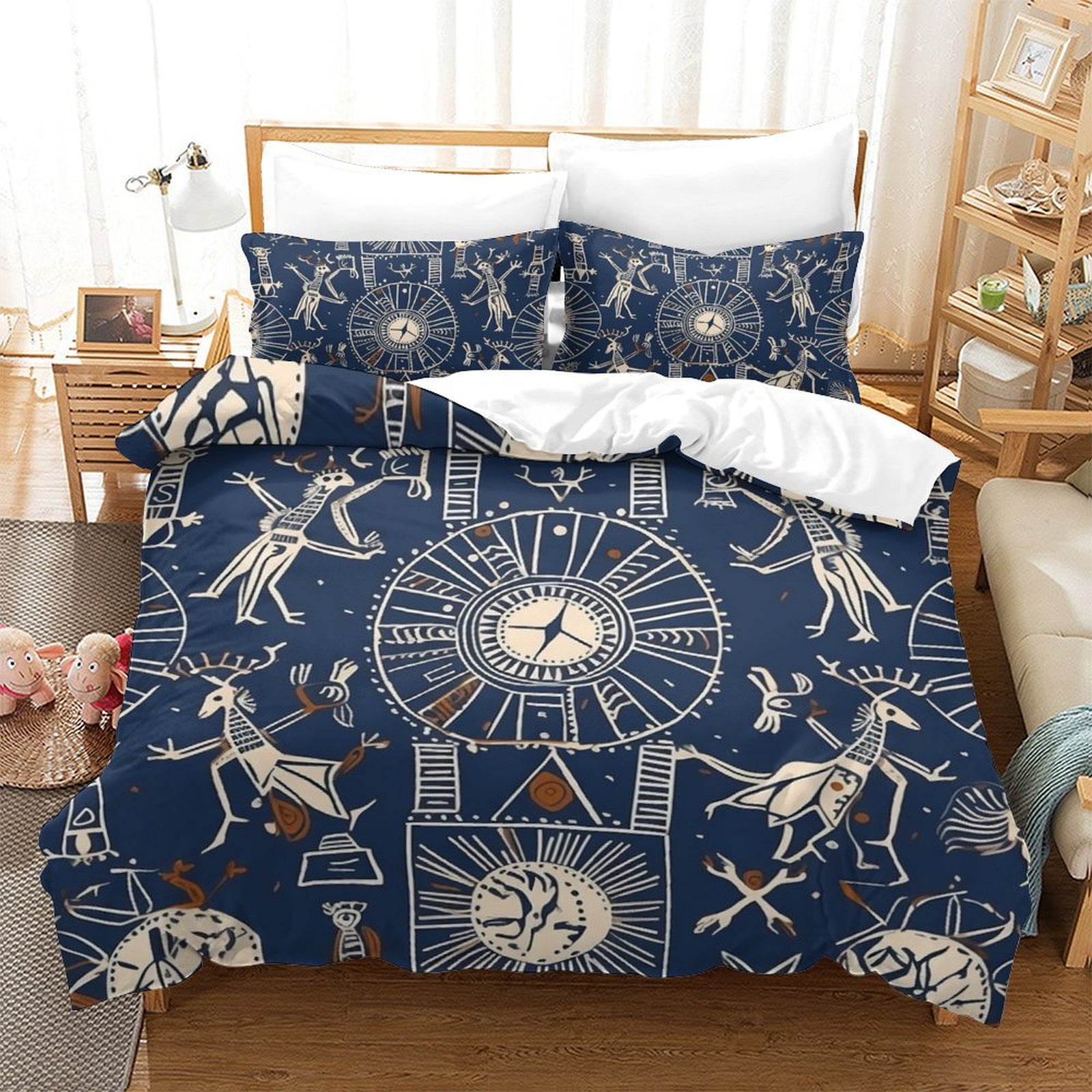 Home Textiles Quilt Cover Duvet Cover Set Blue Bohemian Bedspreads ...