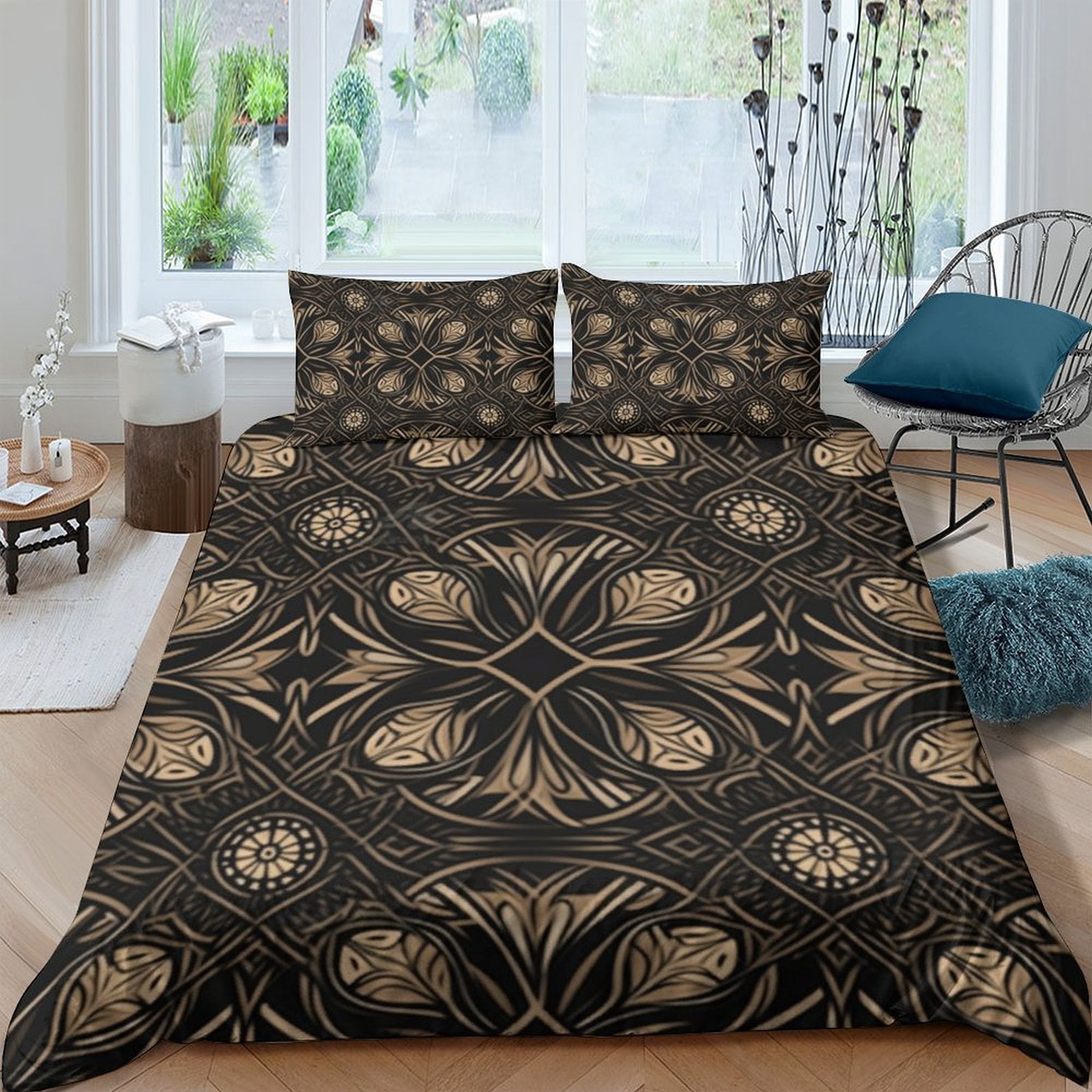 Home Textiles Yellow Abstract Flower Printed Duvet Cover Set Girl Woman ...