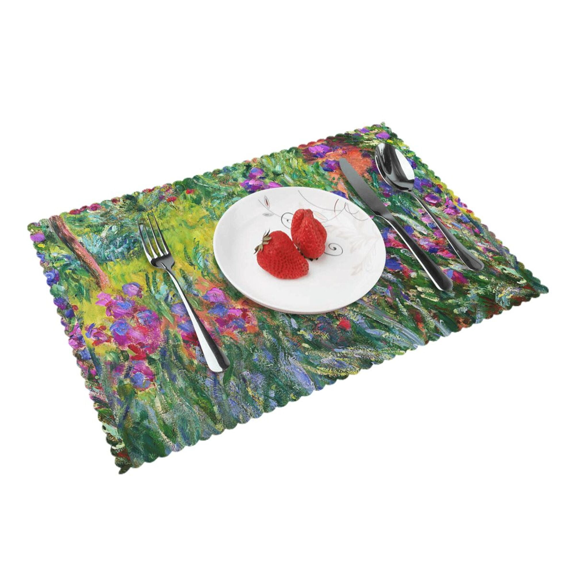 Home The Iris Garden In Giverny Claude Monet Fine Art Placemats Set Of ...