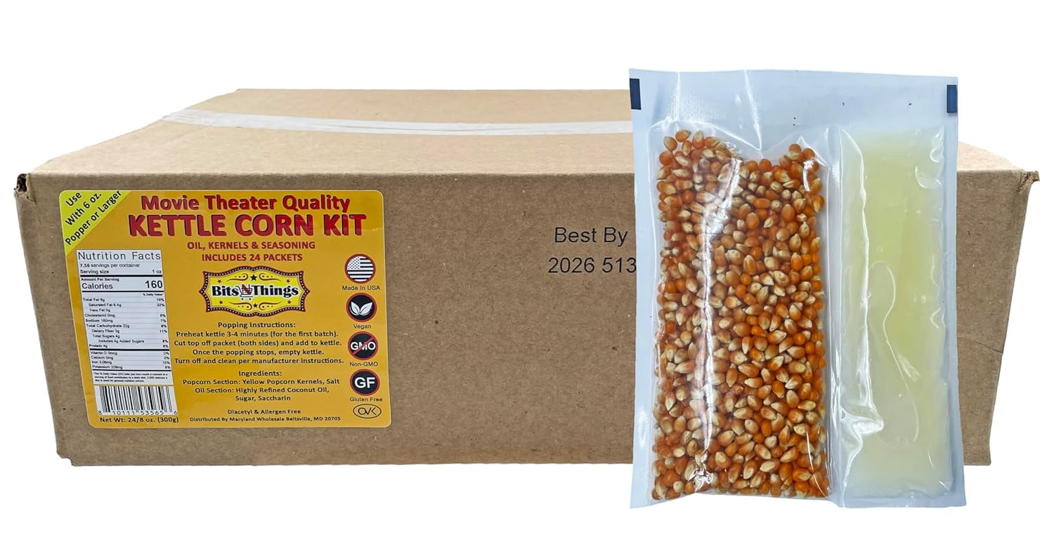 Home Theater All in One Kettle corn Kit For 6 oz. Popper | Portion ...
