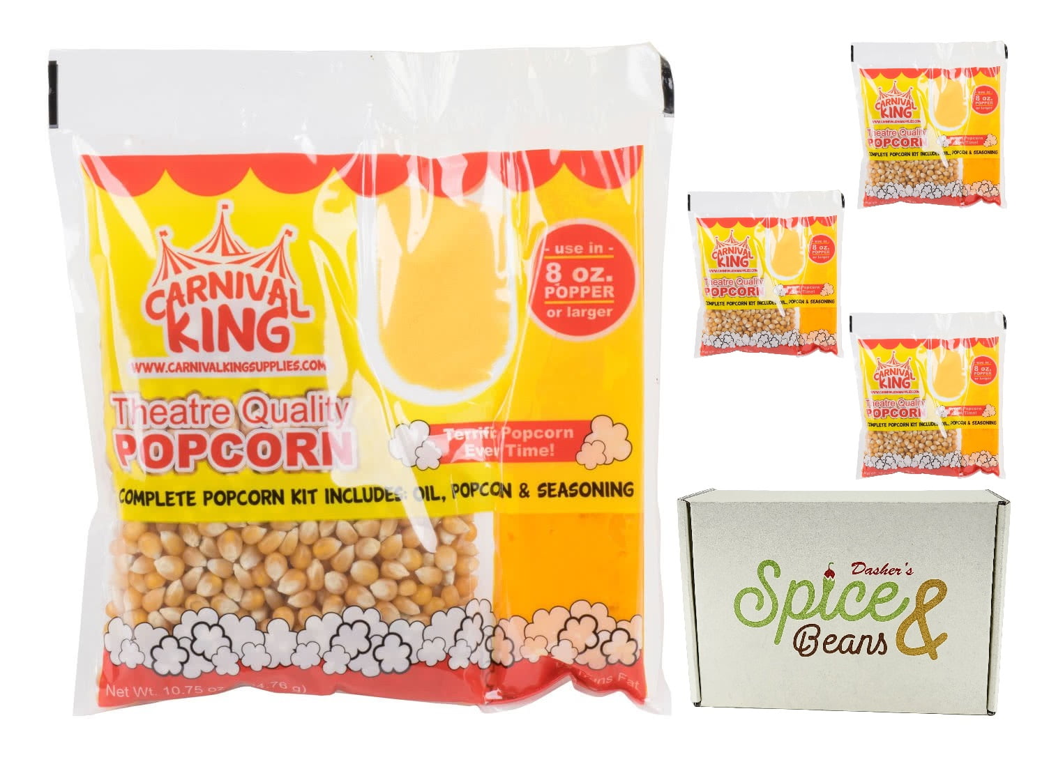 Home Theater All in One Popcorn Kit - Portion Packets with Kernels, Oil ...