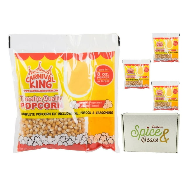 Home Theater All in One Popcorn Kit - Portion Packets with Kernels, Oil ...