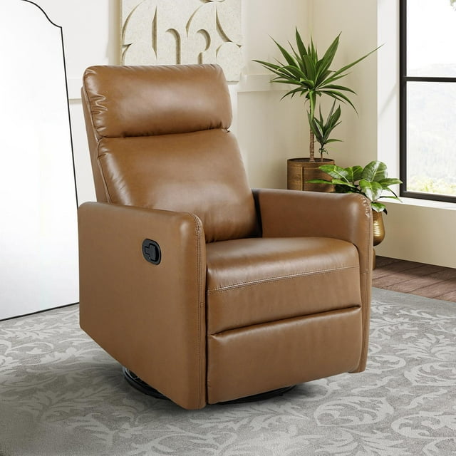 Home Theater Recliner Leather 360 Swivel Rocking Nursey Chair Single ...