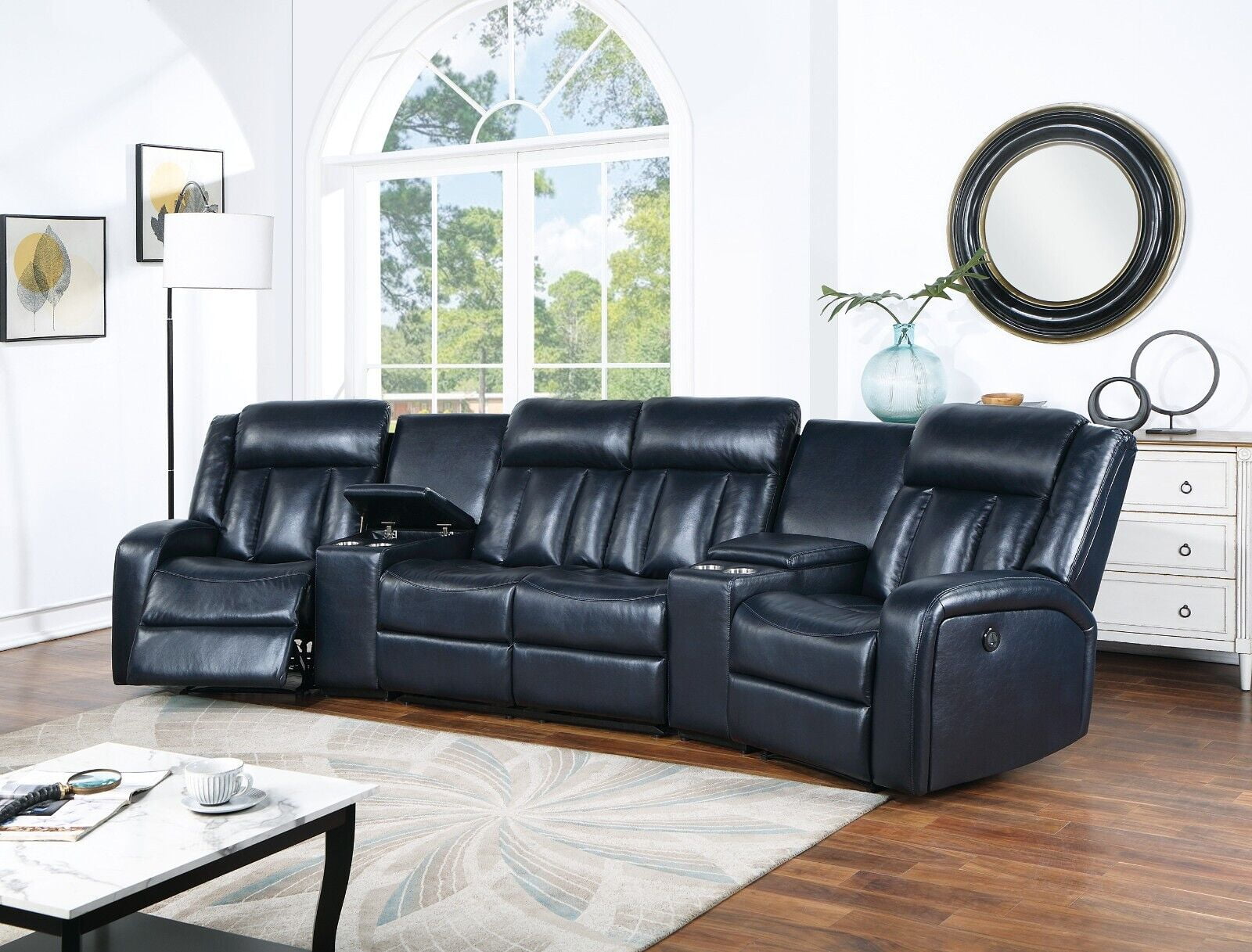 Home Theater Sectional Power Reclining Couch Consoles Recliner Chairs ...