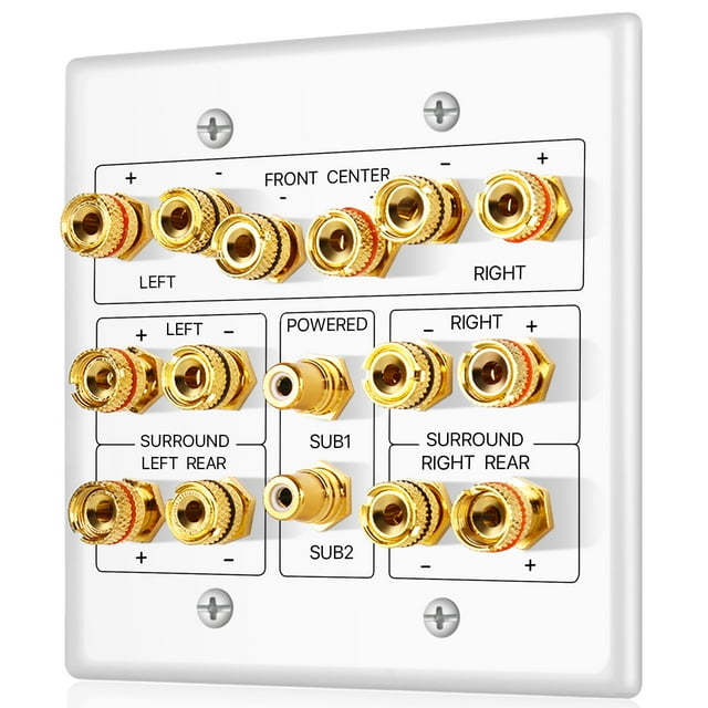 7.2 Surround Sound Subwoofer and Speaker Wall Plate - AV Home Theater ...