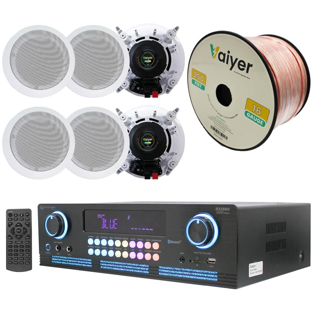 Home Theater System Kit - 2000 Watts Bluetooth Amplifier with 5.25 6 ...