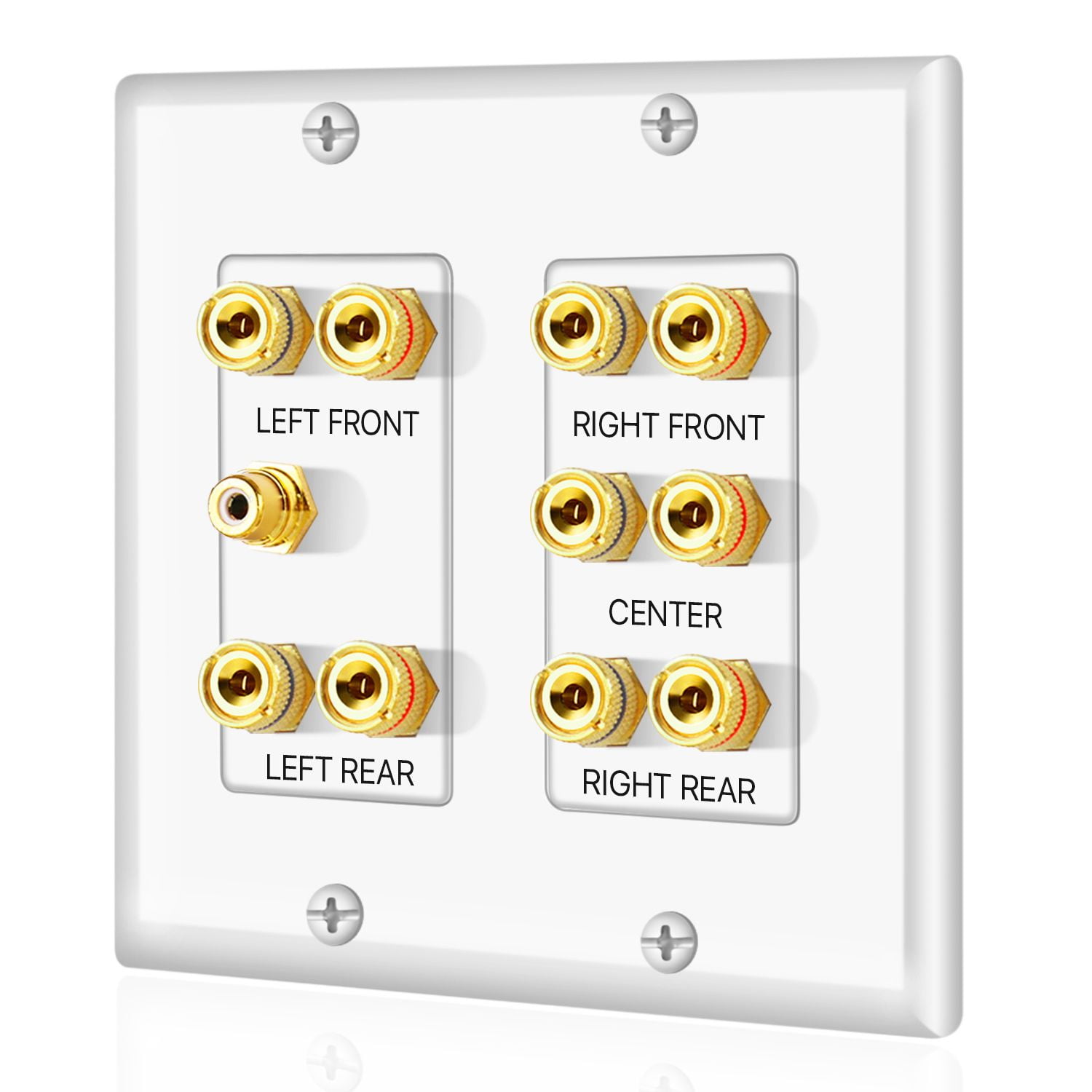 Home Theater Wall Plate - 2-Gang 5.1 Surround Sound Audio Distribution ...