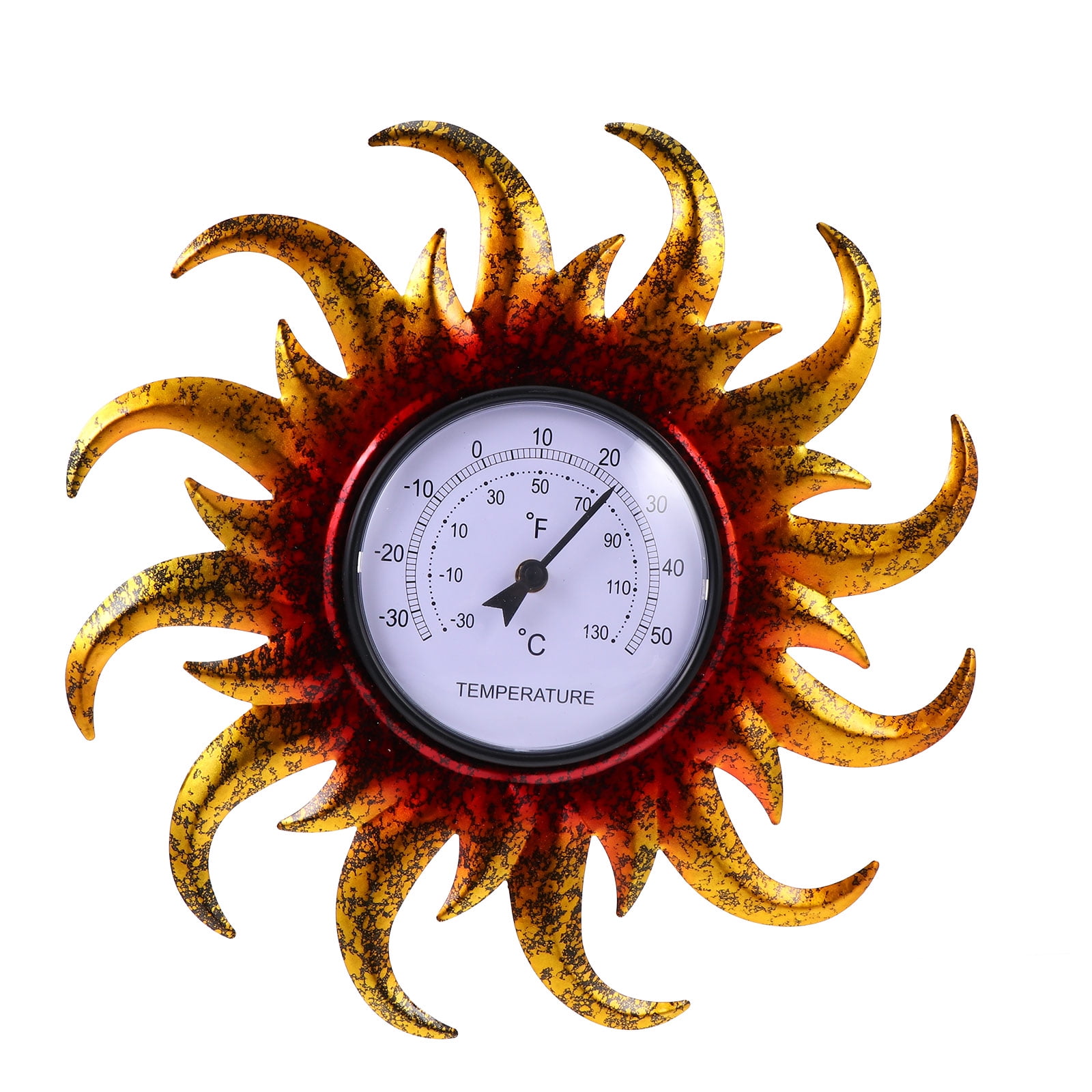 BESTONZON Portable Sun Shape Thermometer Wall Mounted Waterproof Iron ...