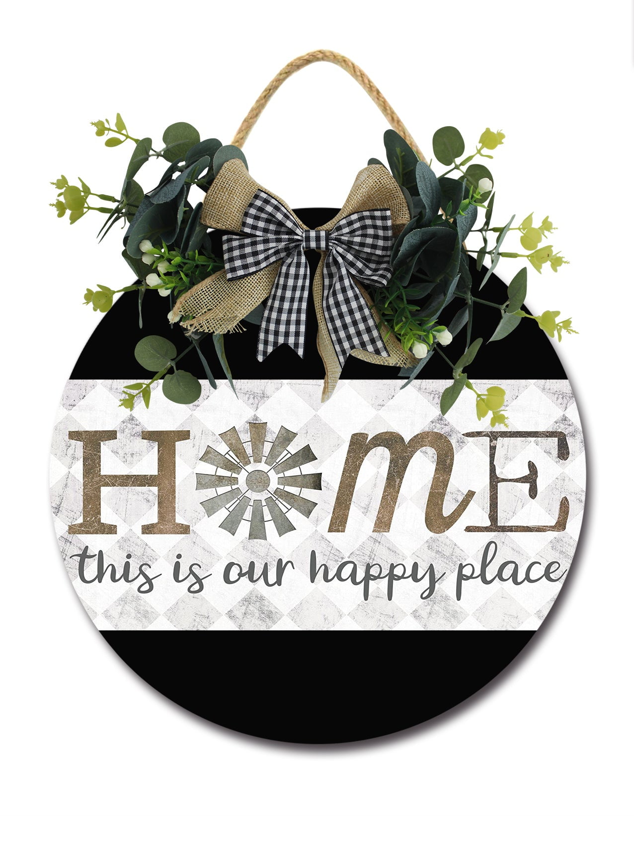 Home This Is Our Happy Place Sign for Front Door, Decor for Farmhouse ...
