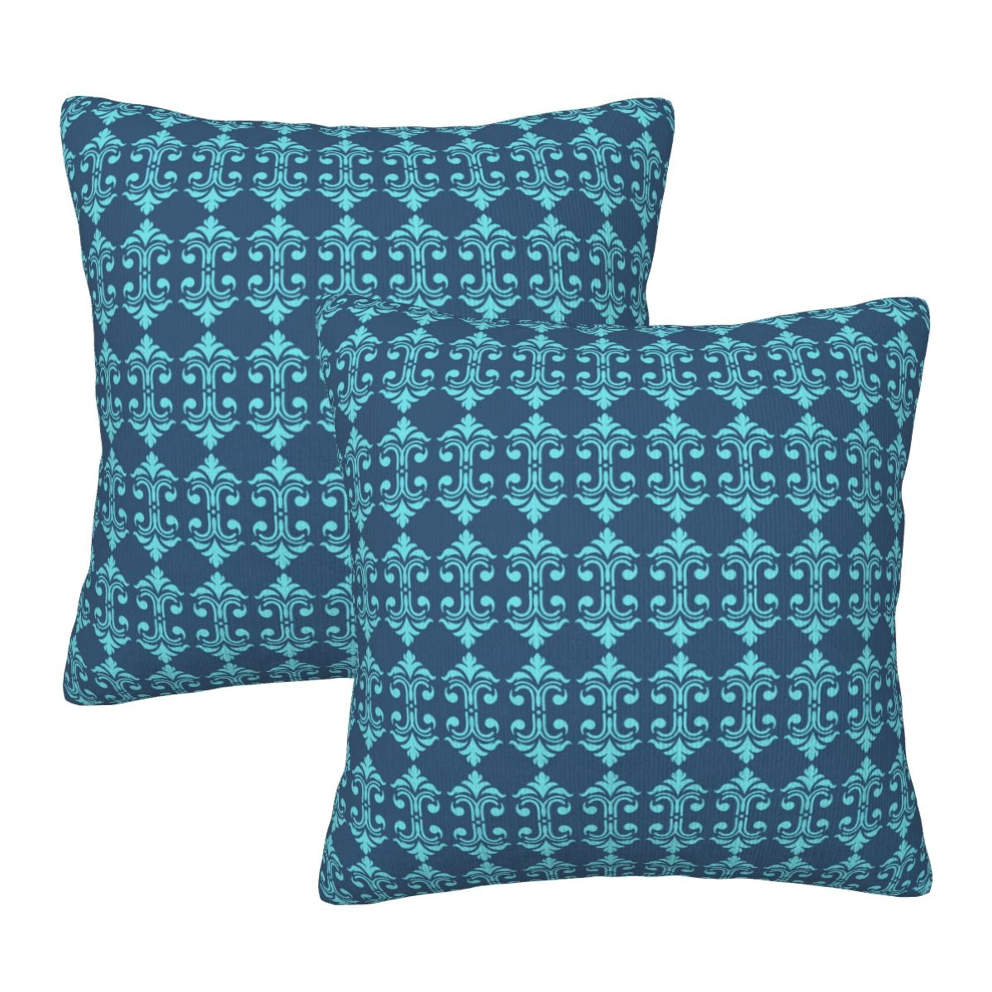 Home Throw Pillow Covers Blue Flower Pattern background Square Thick ...