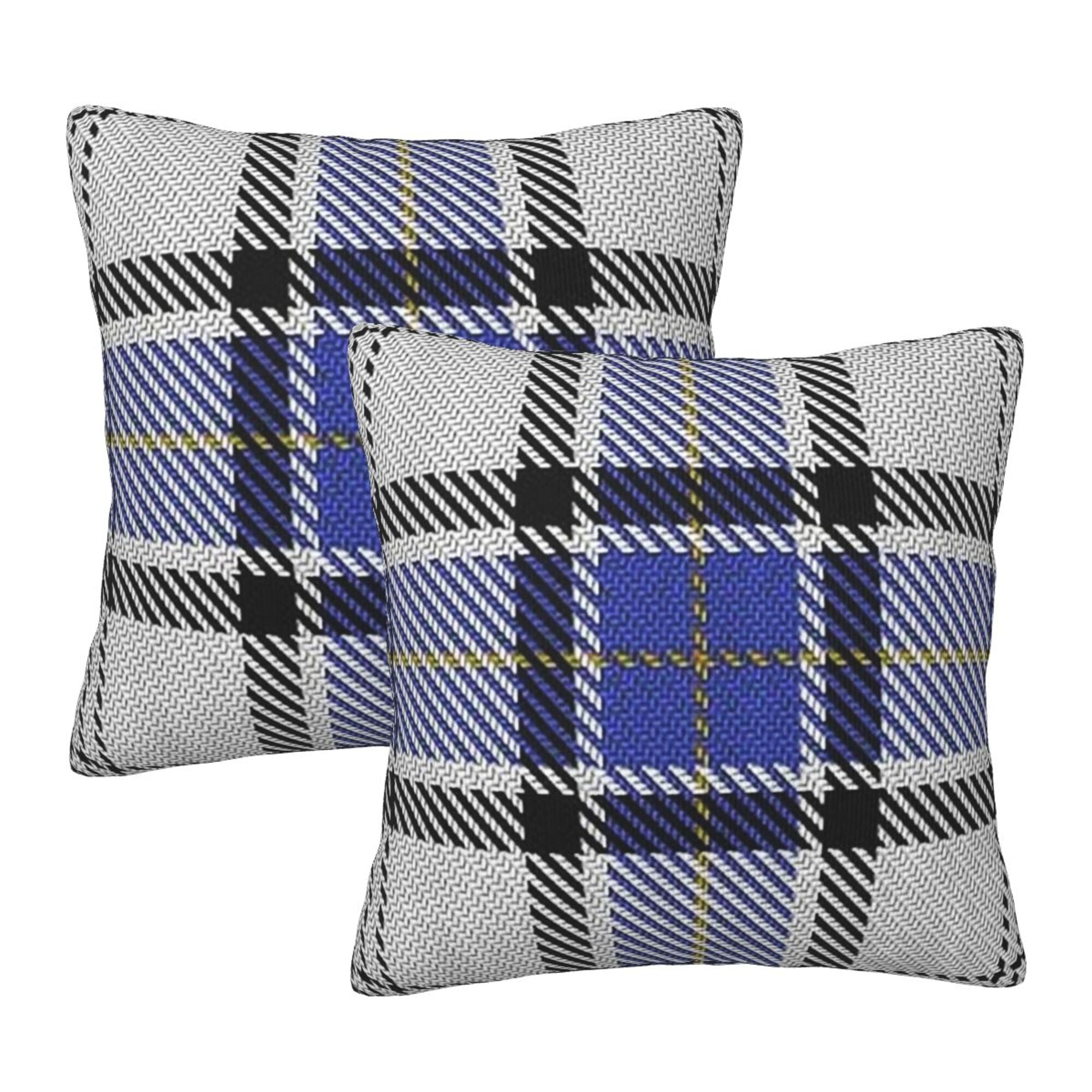 Home Throw Pillow Covers Blue Scotland Scottish Clan Hannay Tartan ...