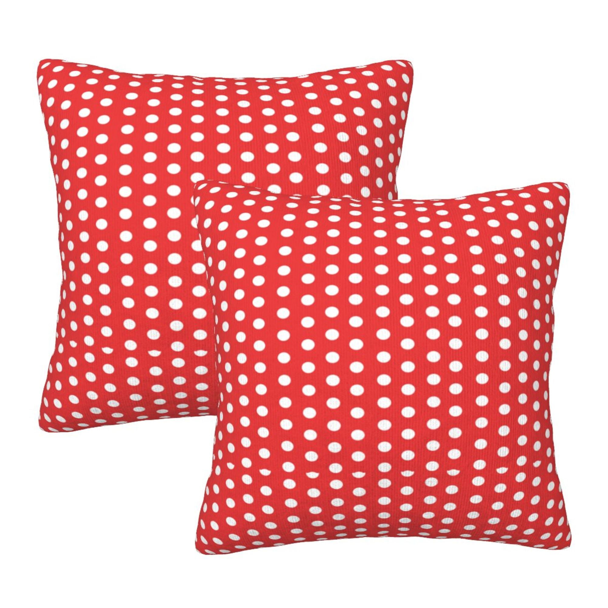 Home Throw Pillow Covers Colorful Polkadot Polka Dot Red White Square ...