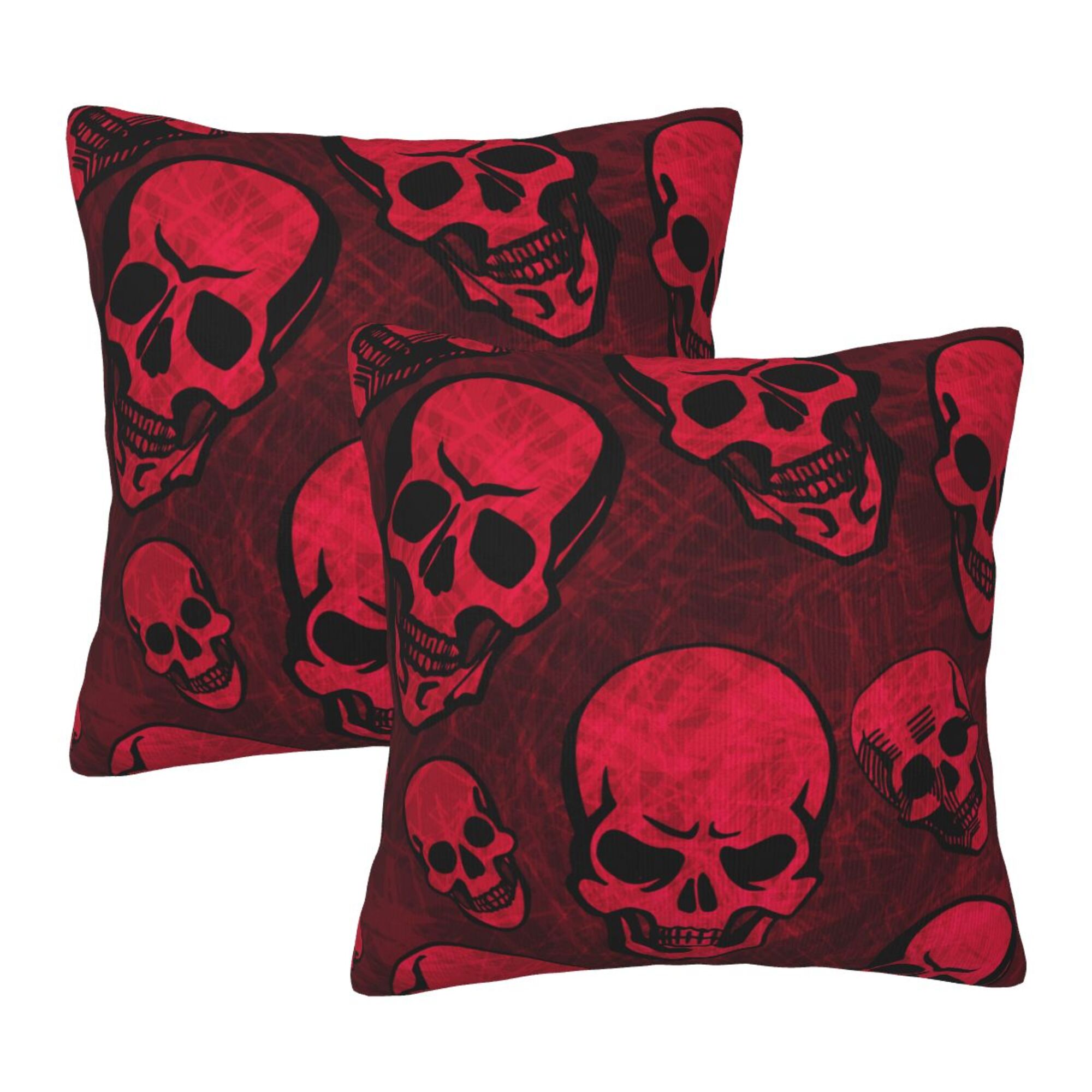 Home Throw Pillow Covers Cool Red Blood Skull Square Thick Throw Pillow ...