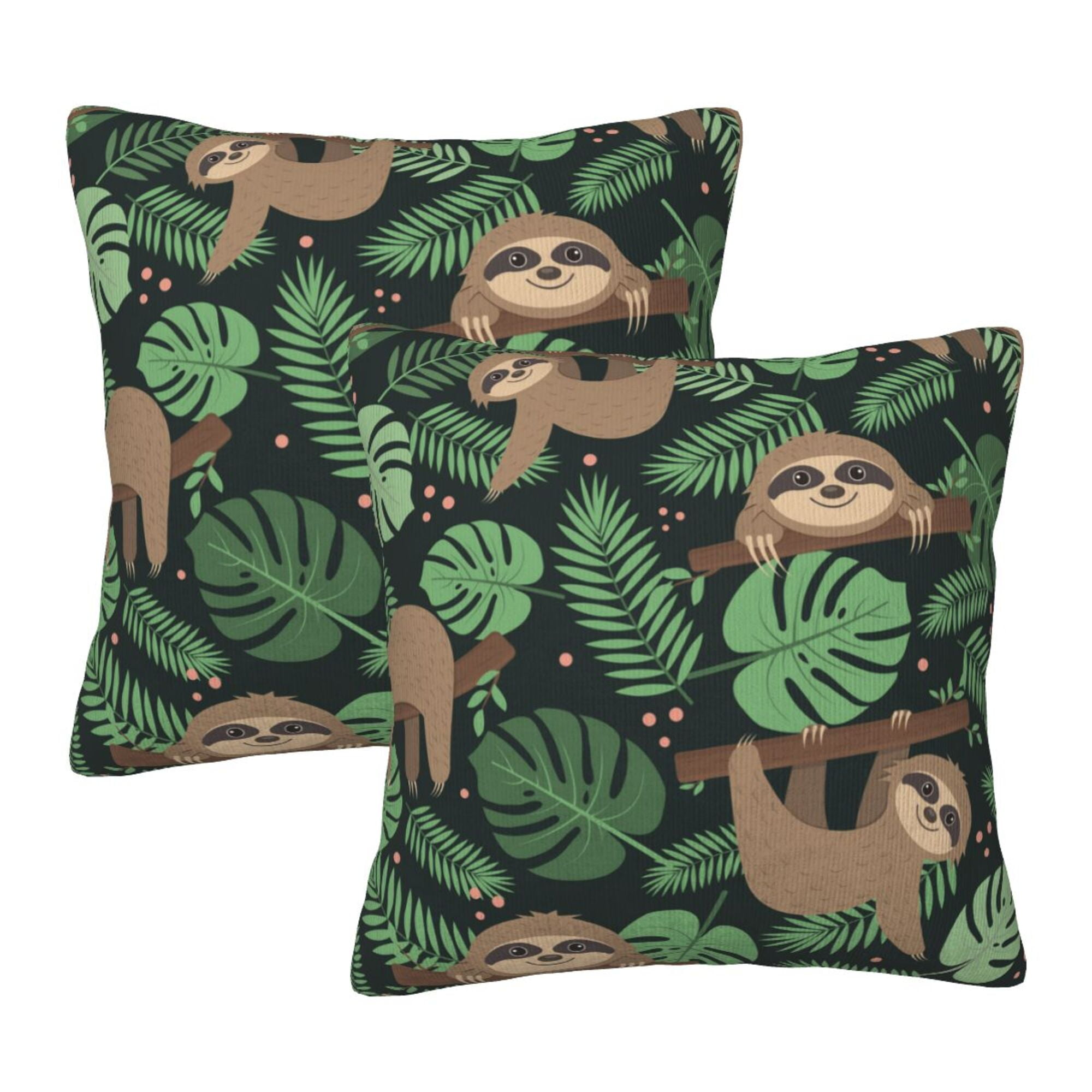 Home Throw Pillow Covers Cute Sloths Animal Square Thick Throw Pillow ...
