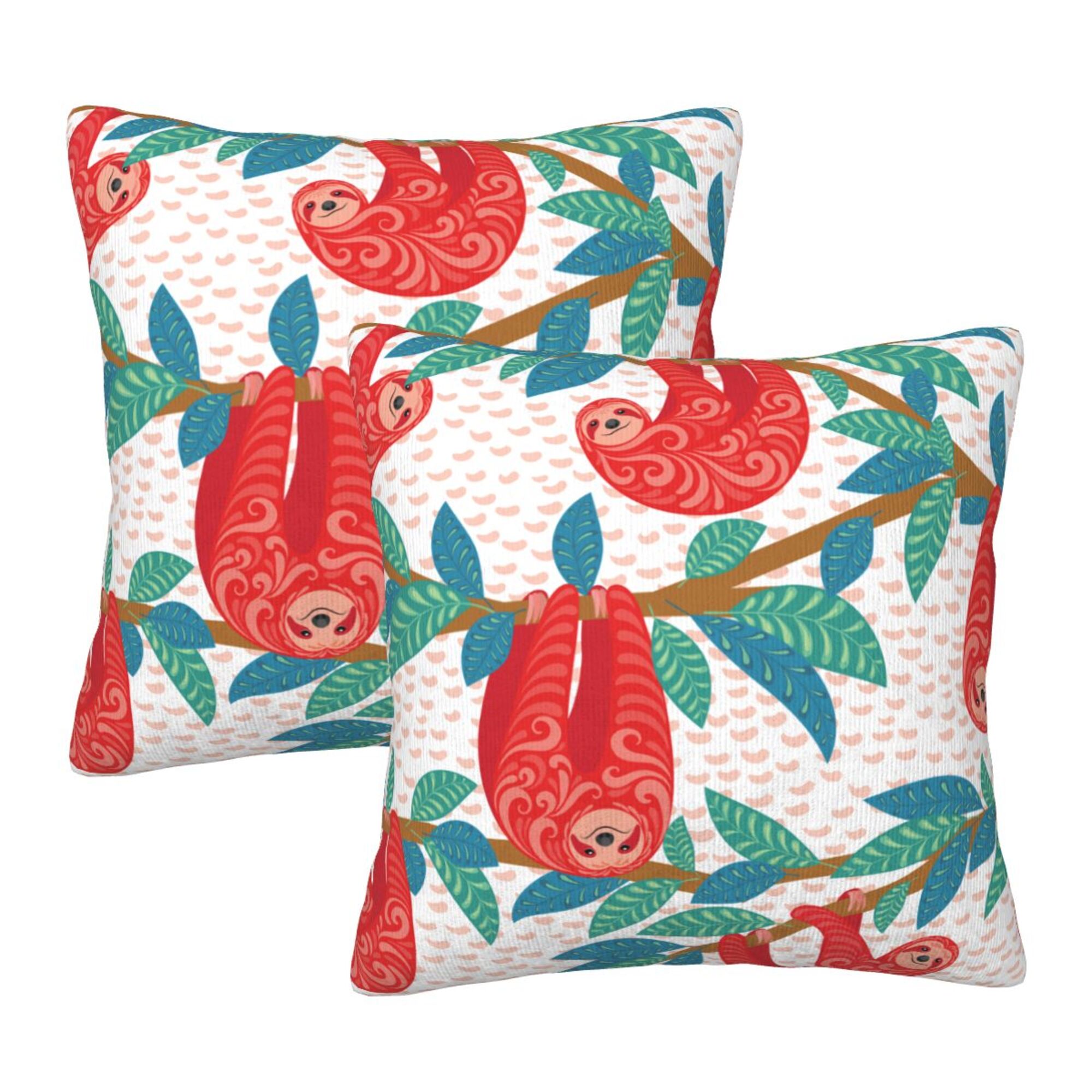 Home Throw Pillow Covers Cute Sloths Animal Square Thick Throw Pillow ...