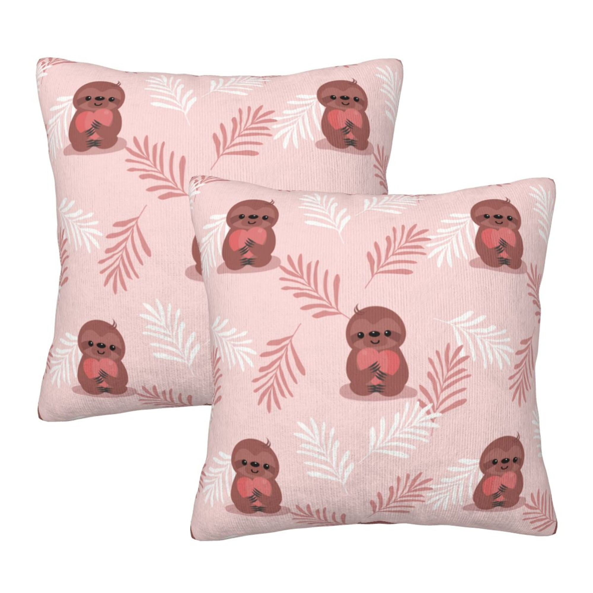 Home Throw Pillow Covers Cute Sloths Animal Square Thick Throw Pillow ...