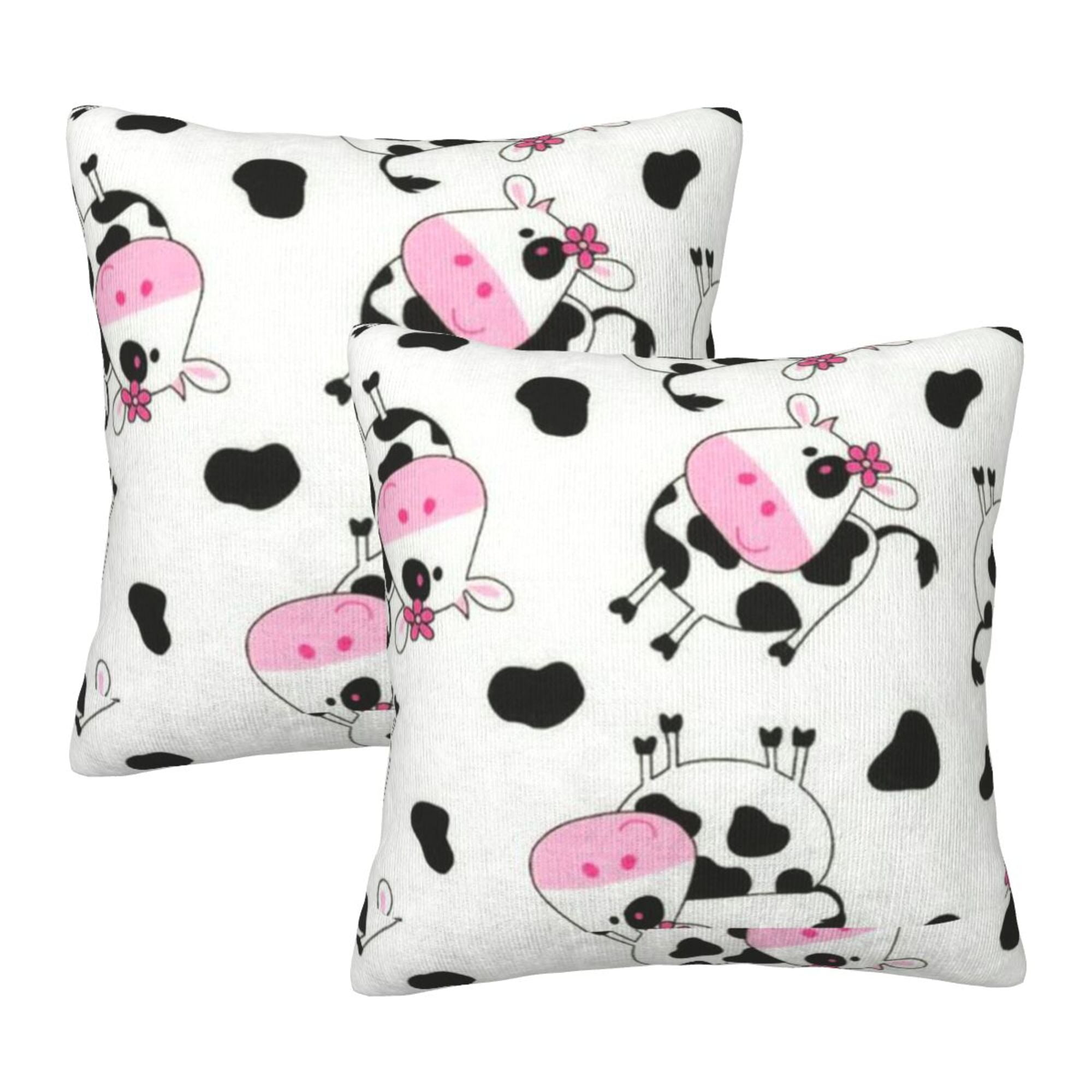 Home Throw Pillow Covers Cute Tossed Cows Square Thick Throw Pillow ...
