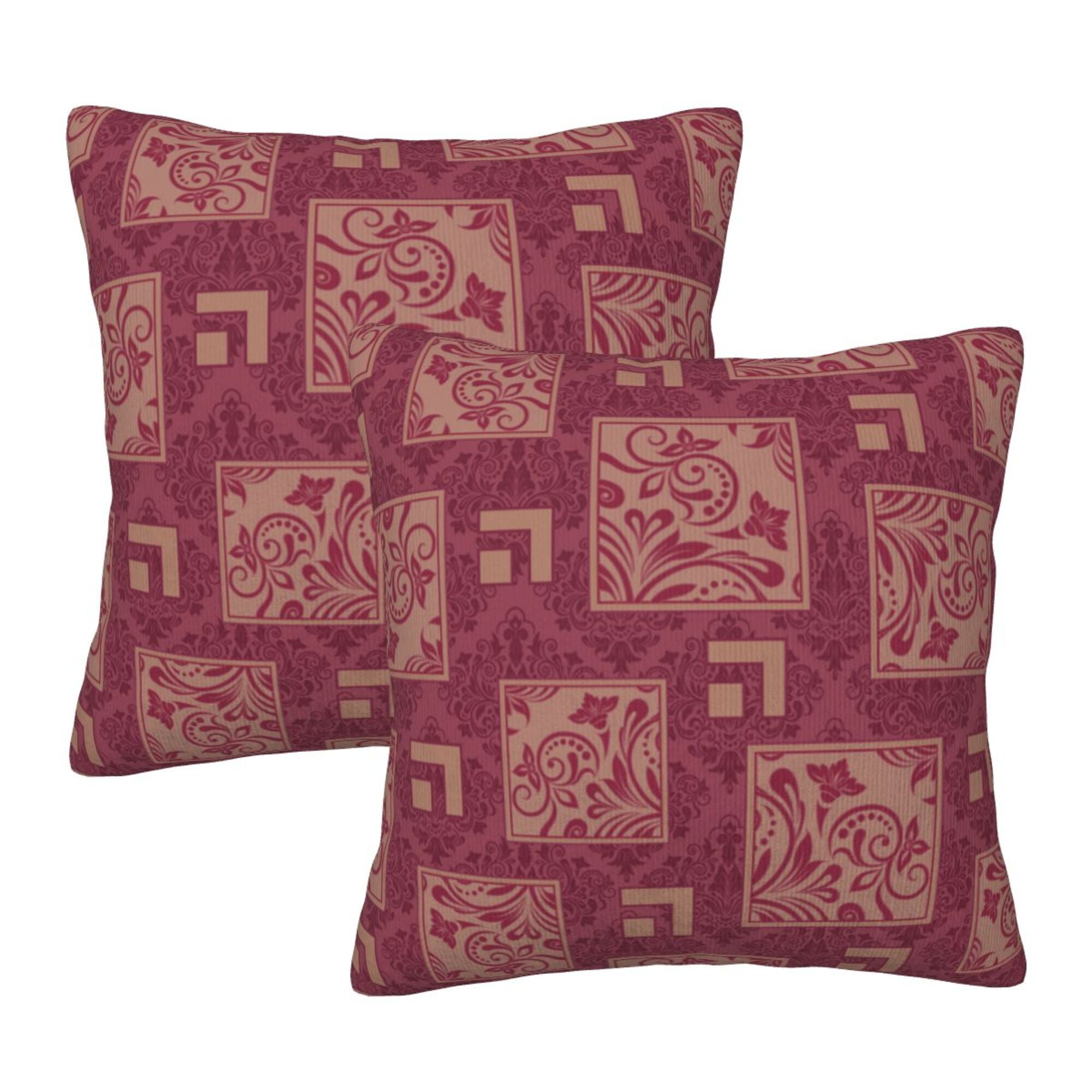 Home Throw Pillow Covers Dark Red Square Pattern Background Square ...