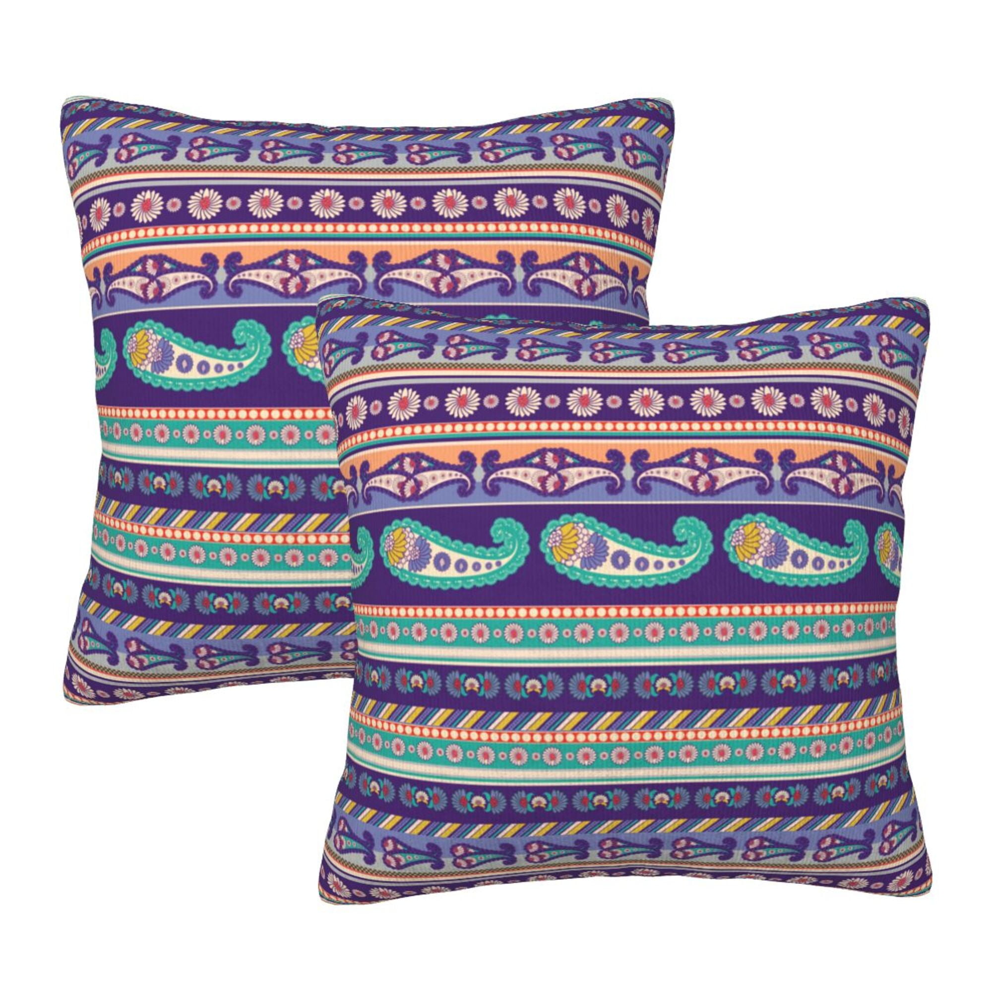 Home Throw Pillow Covers Ethnic Boho Pattern Square Thick Throw Pillow ...