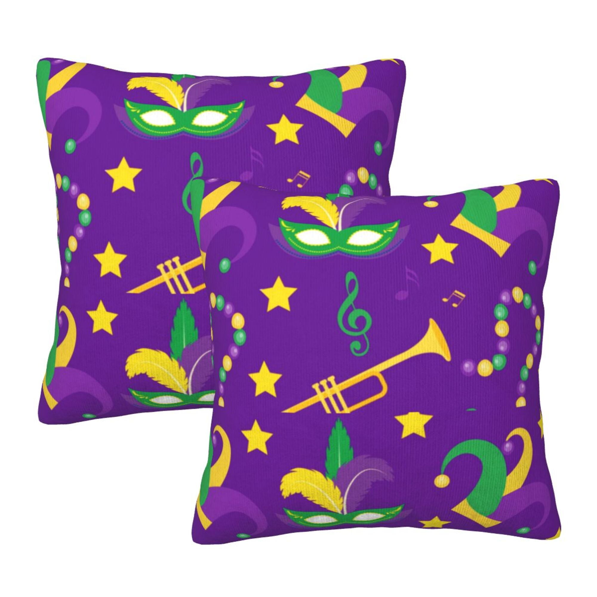 Home Throw Pillow Covers Fleur De Lis Mardi Gras Qaw Square Thick Throw ...