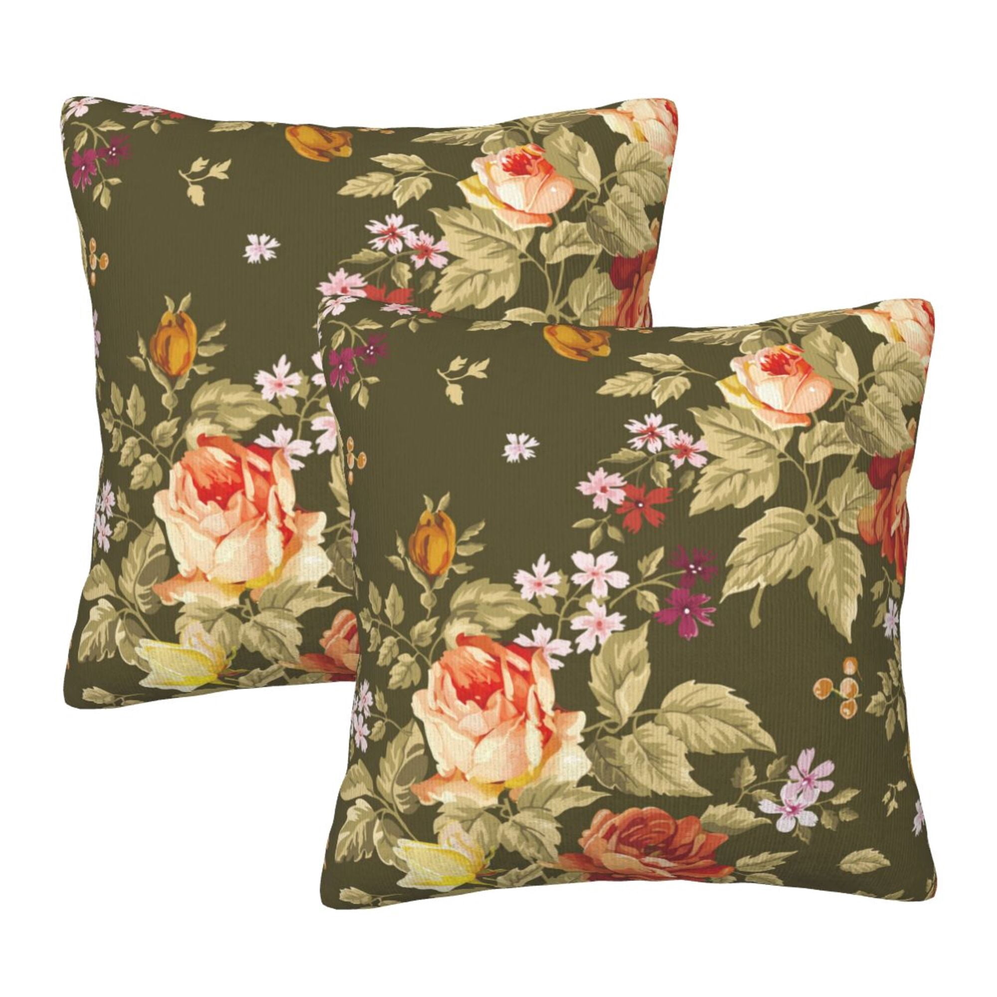 Home Throw Pillow Covers Flowers Seamless background Square Thick Throw ...