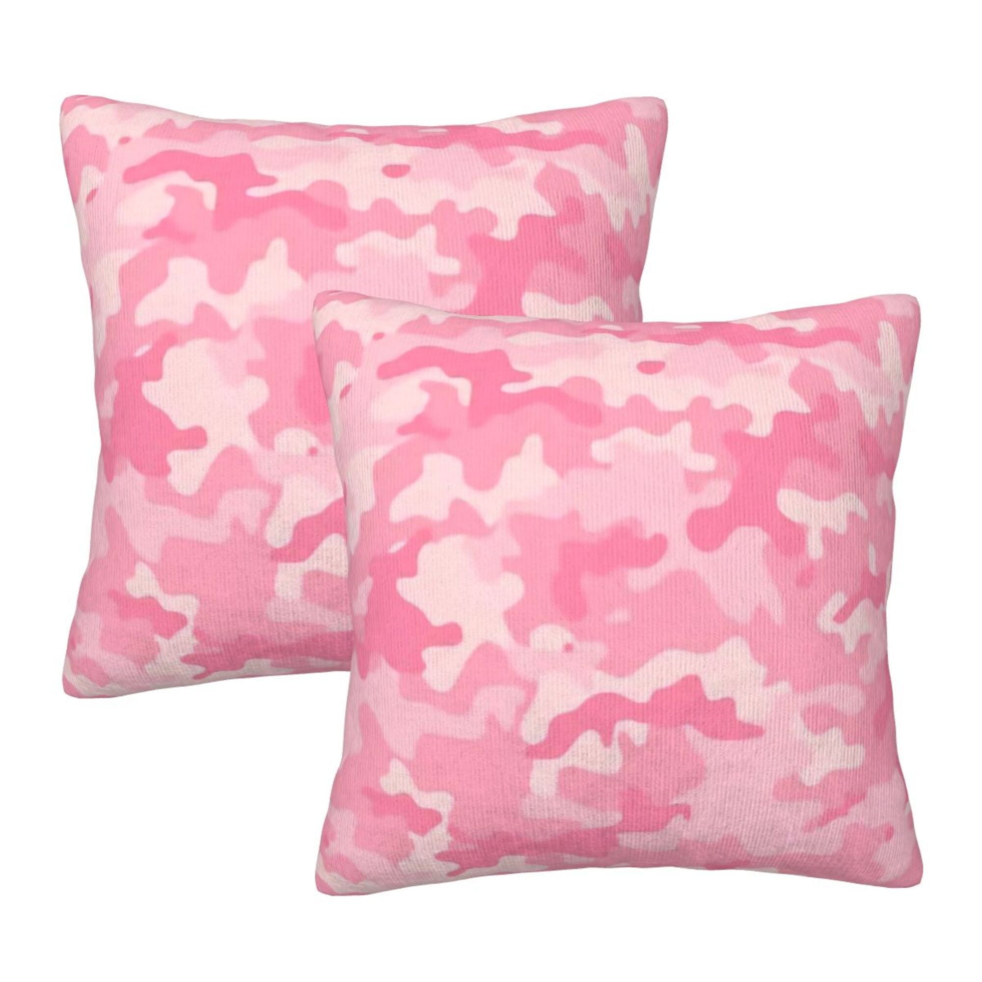 Home Throw Pillow Covers Girly Camo Pink Texture Military Camouflage ...