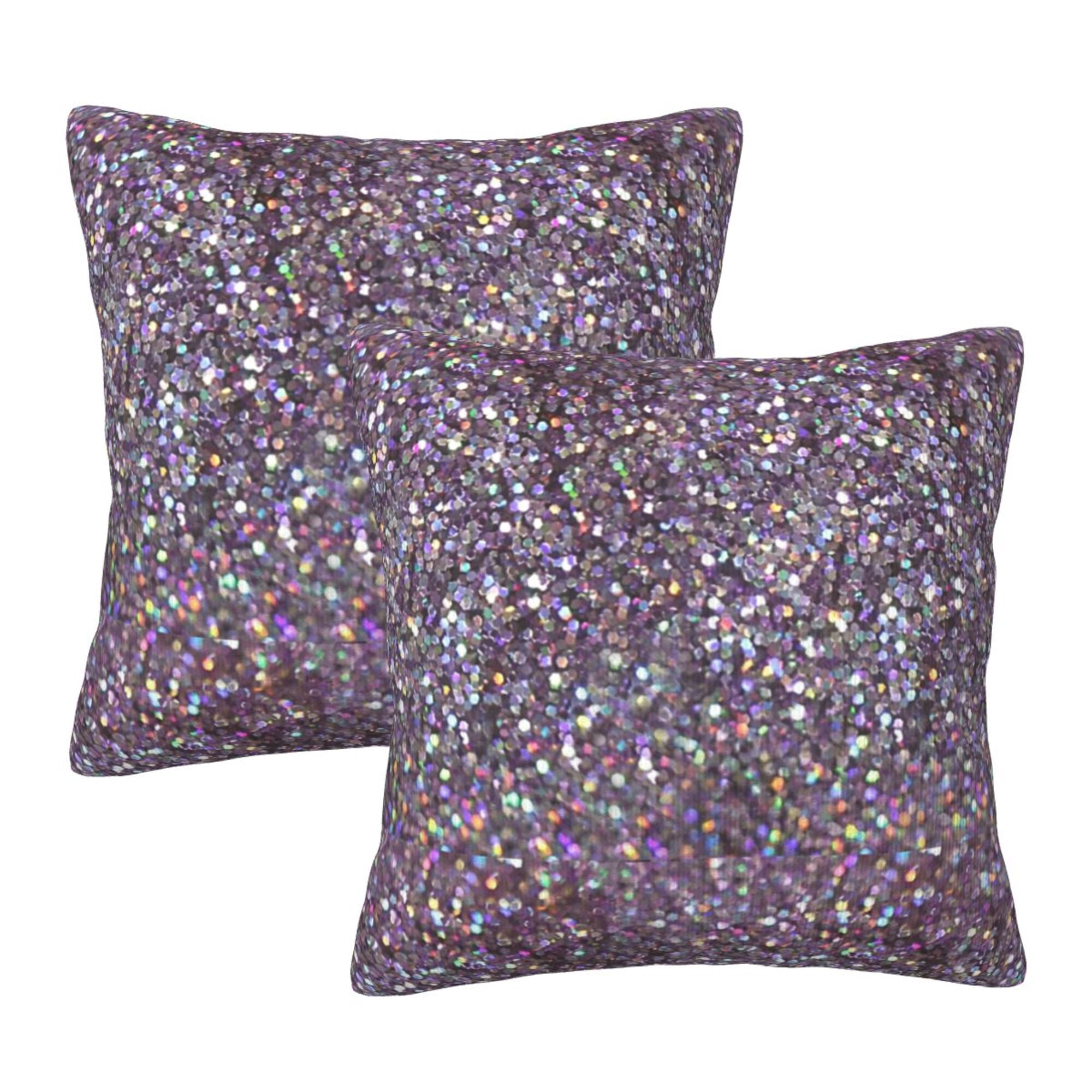 Home Throw Pillow Covers Glitter Sparkles Square Thick Throw Pillow ...