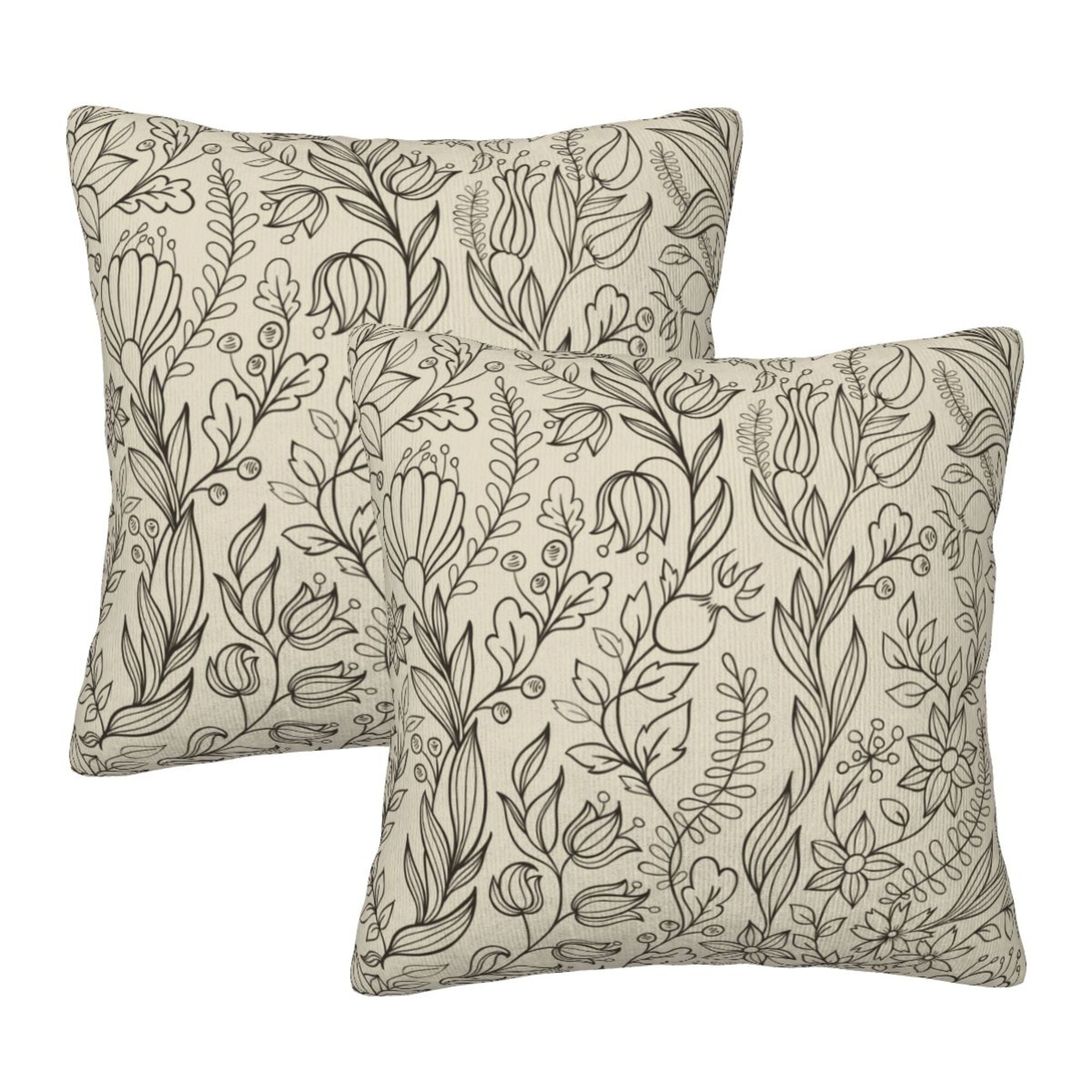 Home Throw Pillow Covers Gray atmospheric vine pattern shading Square ...