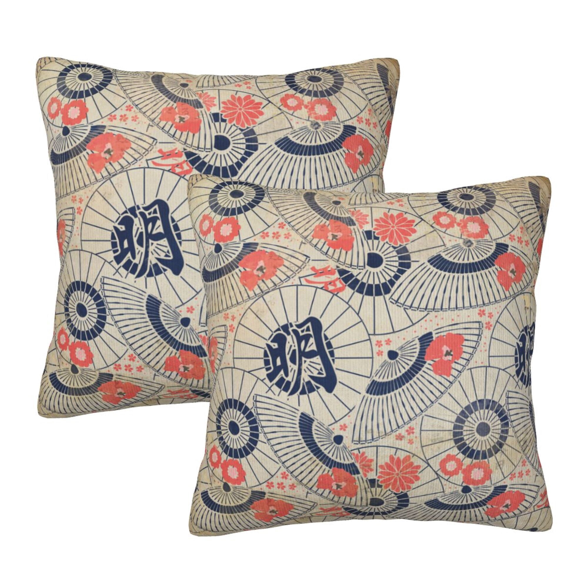 Home Throw Pillow Covers Japanese style pattern background Square Thick ...