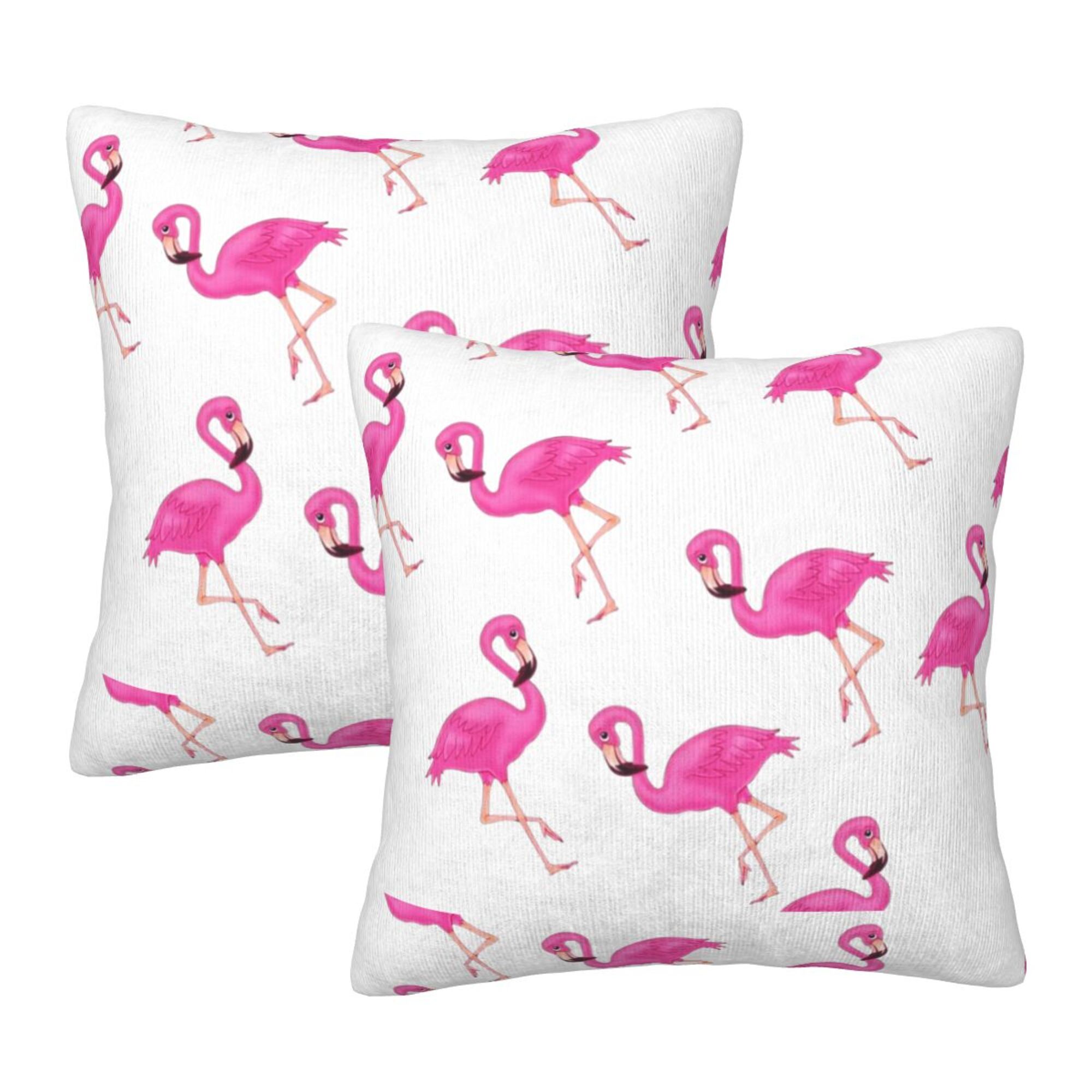 Home Throw Pillow Covers Lovely Pink Flamingos Print Square Thick Throw ...