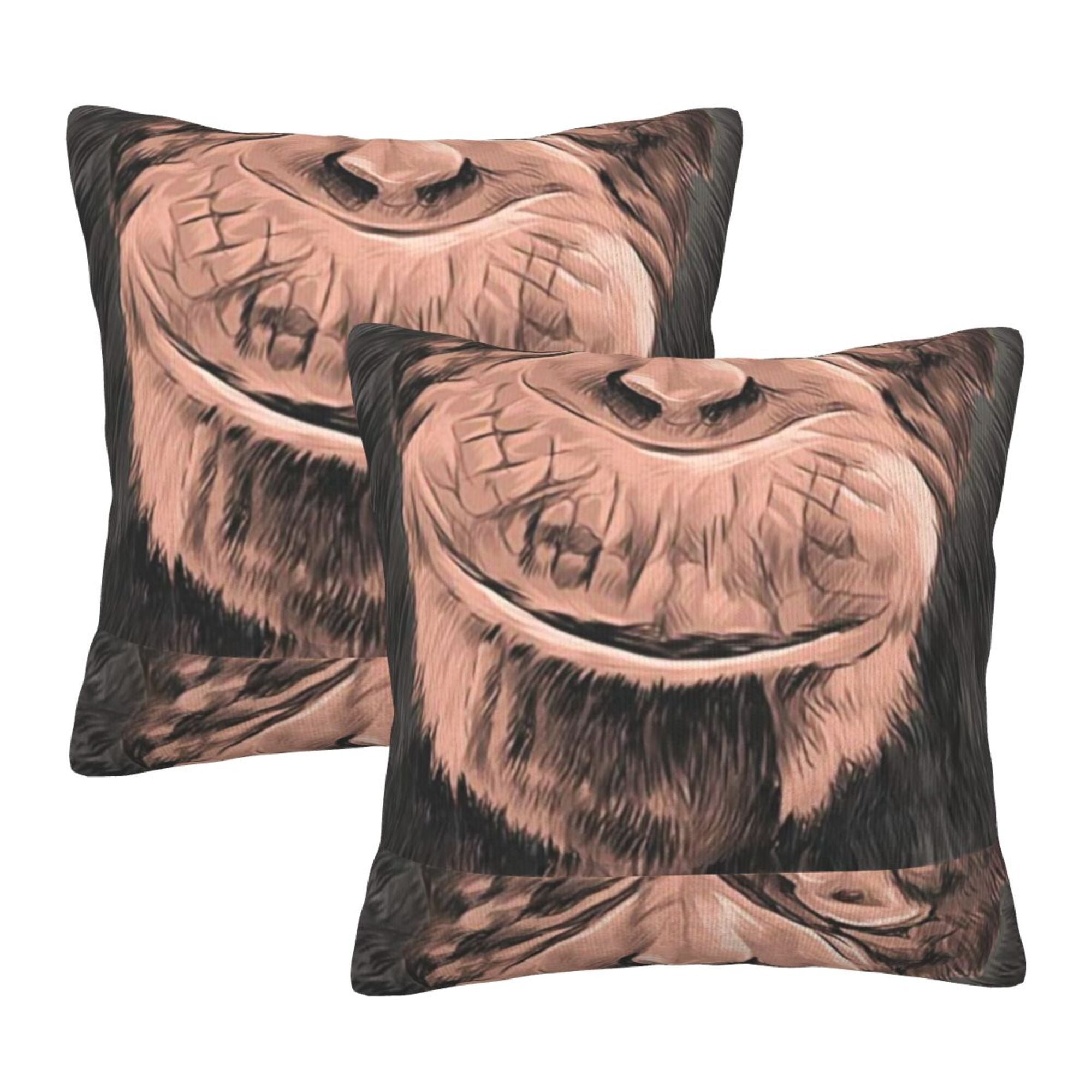 Home Throw Pillow Covers MONKEY Animals Square Thick Throw Pillow ...