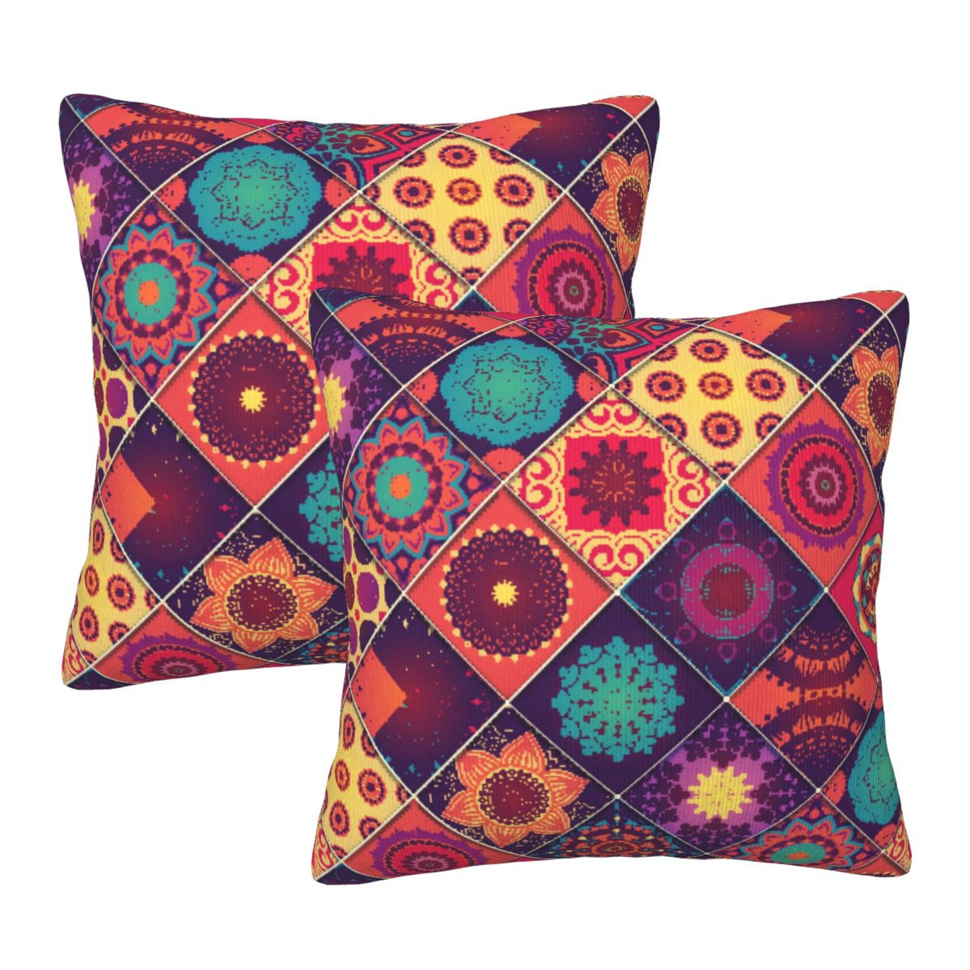 Home Throw Pillow Covers Mandala Pattern Square Thick Throw Pillow ...