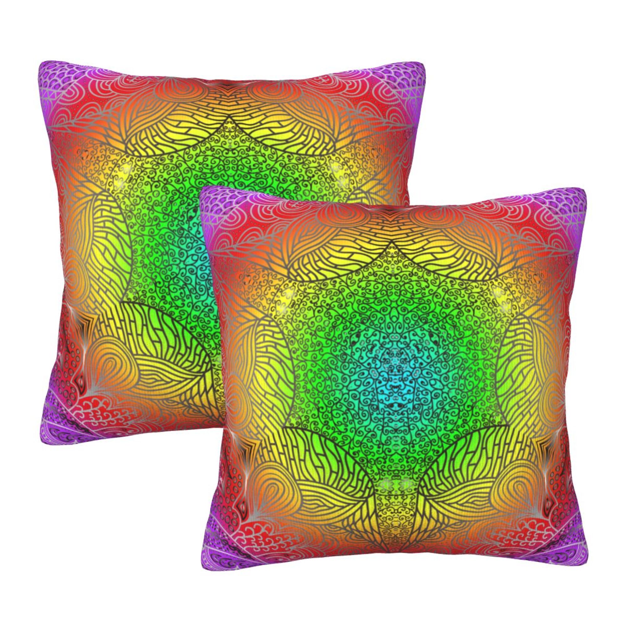Home Throw Pillow Covers Mandala Pattern Square Thick Throw Pillow ...