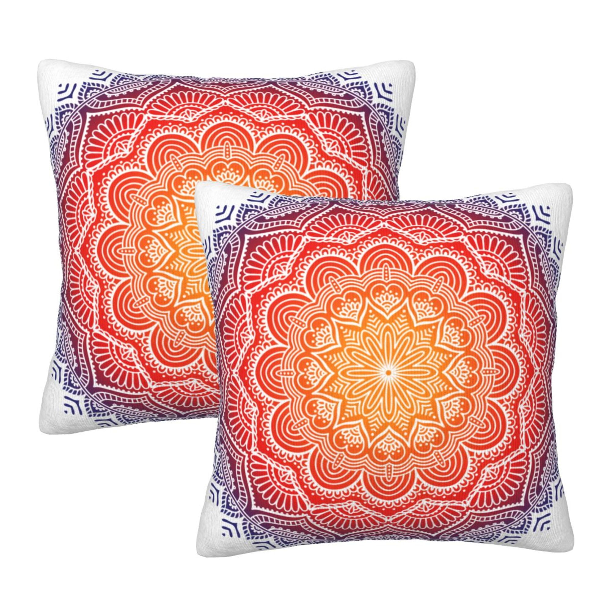 Home Throw Pillow Covers Mandala Pattern Square Thick Throw Pillow ...