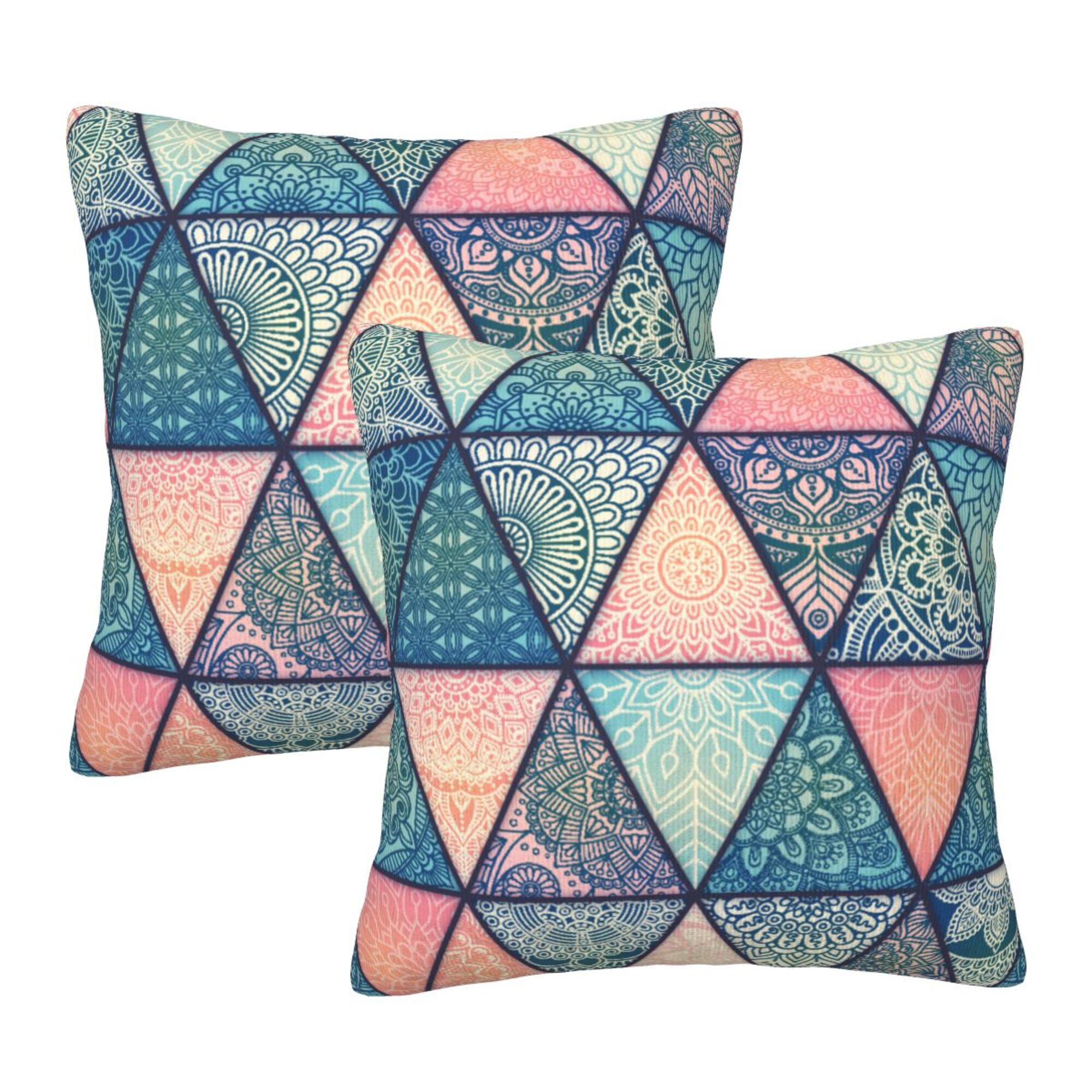 Home Throw Pillow Covers Mandala Pattern Square Thick Throw Pillow ...