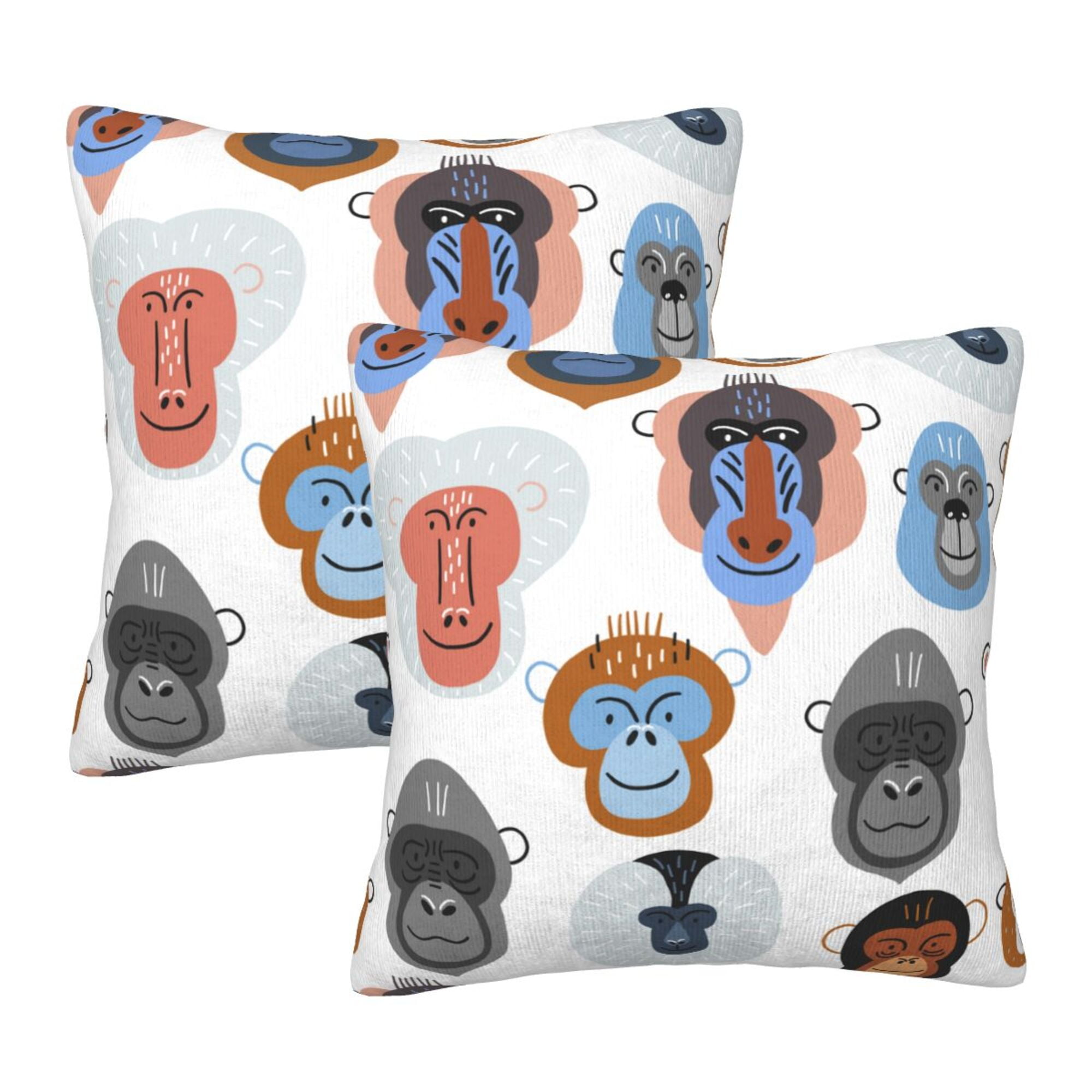 Home Throw Pillow Covers Monkey Orangutan Square Thick Throw Pillow ...