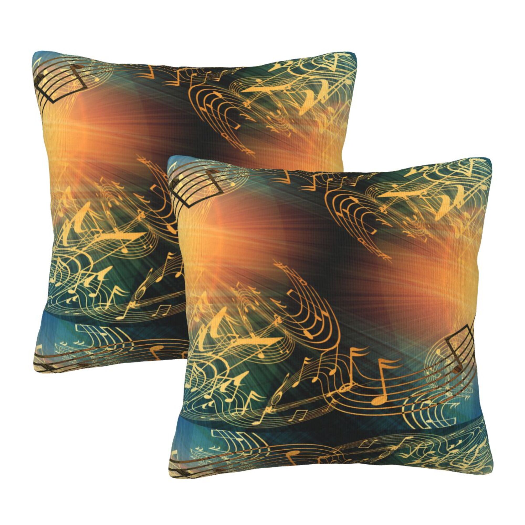 Home Throw Pillow Covers Music Notes Elements Mouth Shield Square Thick ...