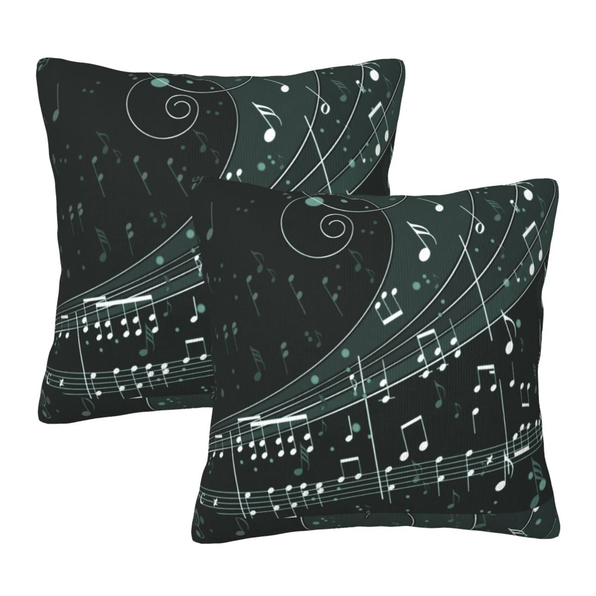 Home Throw Pillow Covers Music Notes Square Thick Throw Pillow Covers ...
