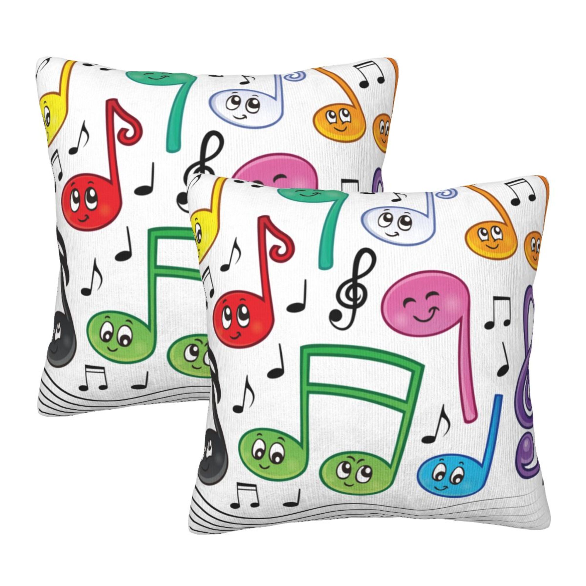 Home Throw Pillow Covers Music Notes Square Thick Throw Pillow Covers ...