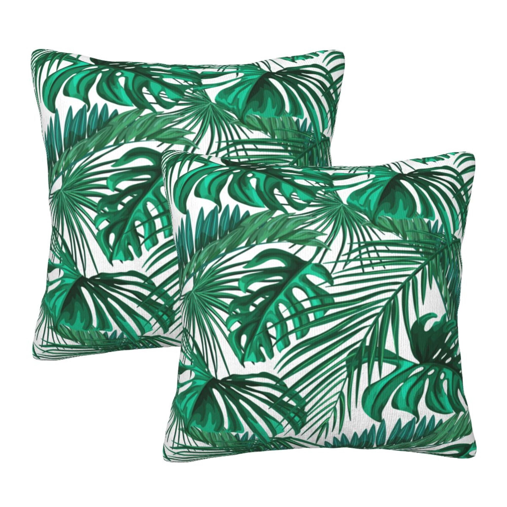 Home Throw Pillow Covers Palm Leaf Square Thick Throw Pillow Covers ...