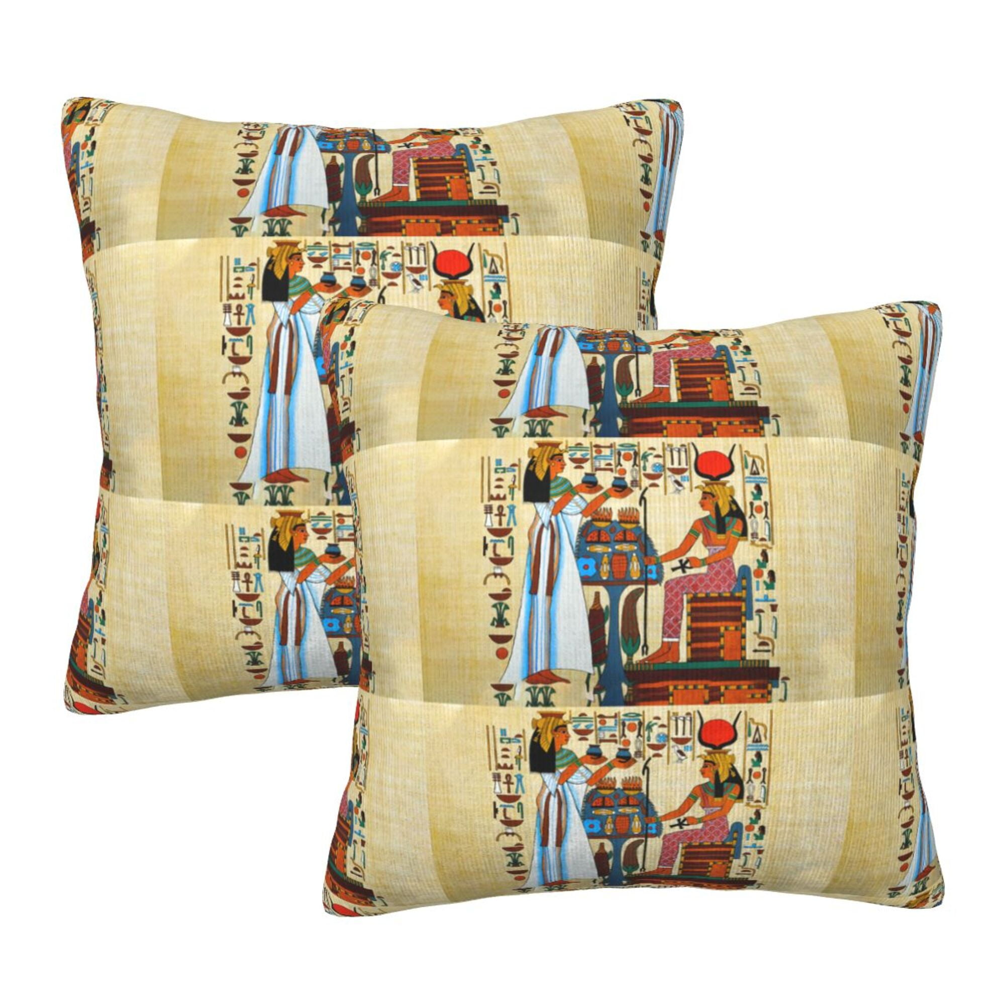 Home Throw Pillow Covers Papyrus Design with Ancient Egyptian Elements ...
