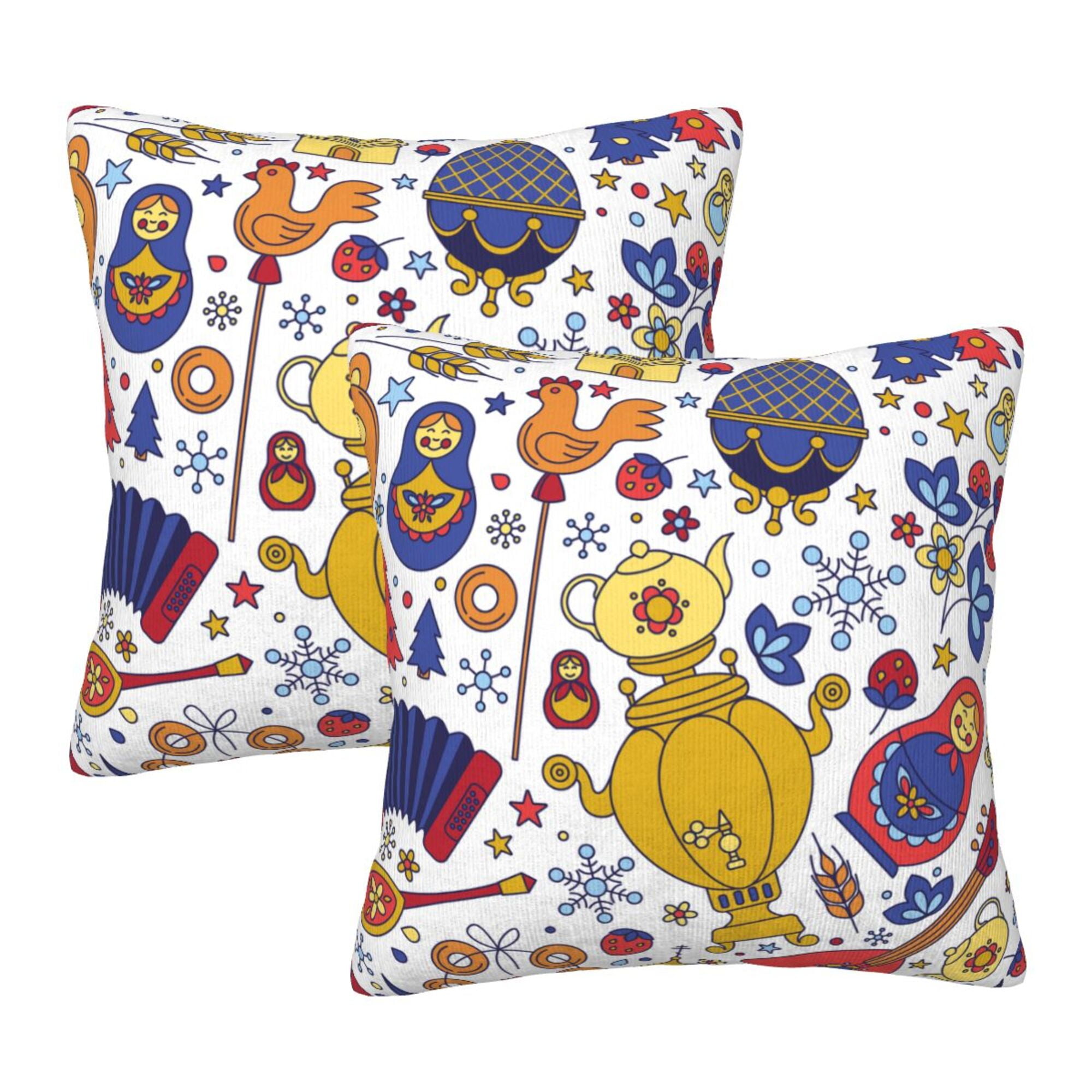 Home Throw Pillow Covers Russia Colored Moscow Kremlin Cathedral ...