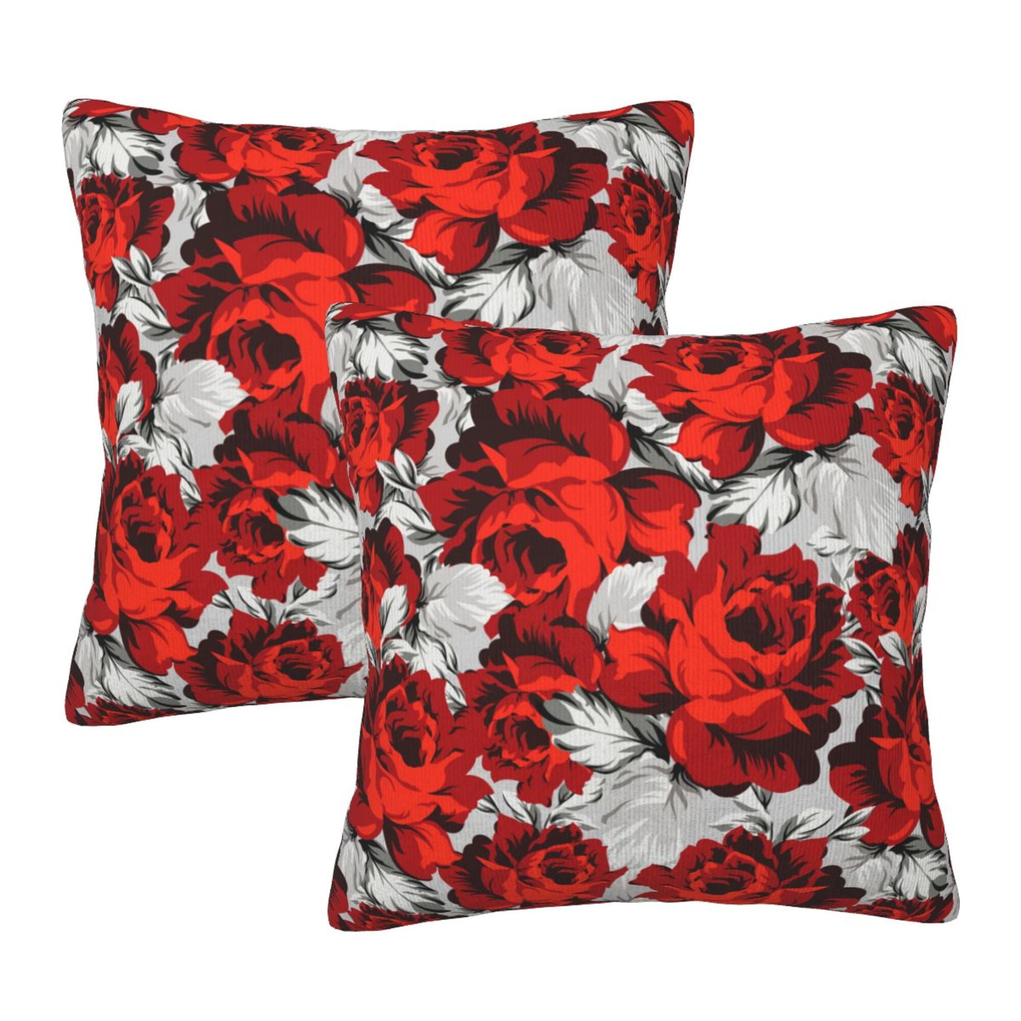 Home Throw Pillow Covers Seamless vector rose wallpaper1 Square Thick ...