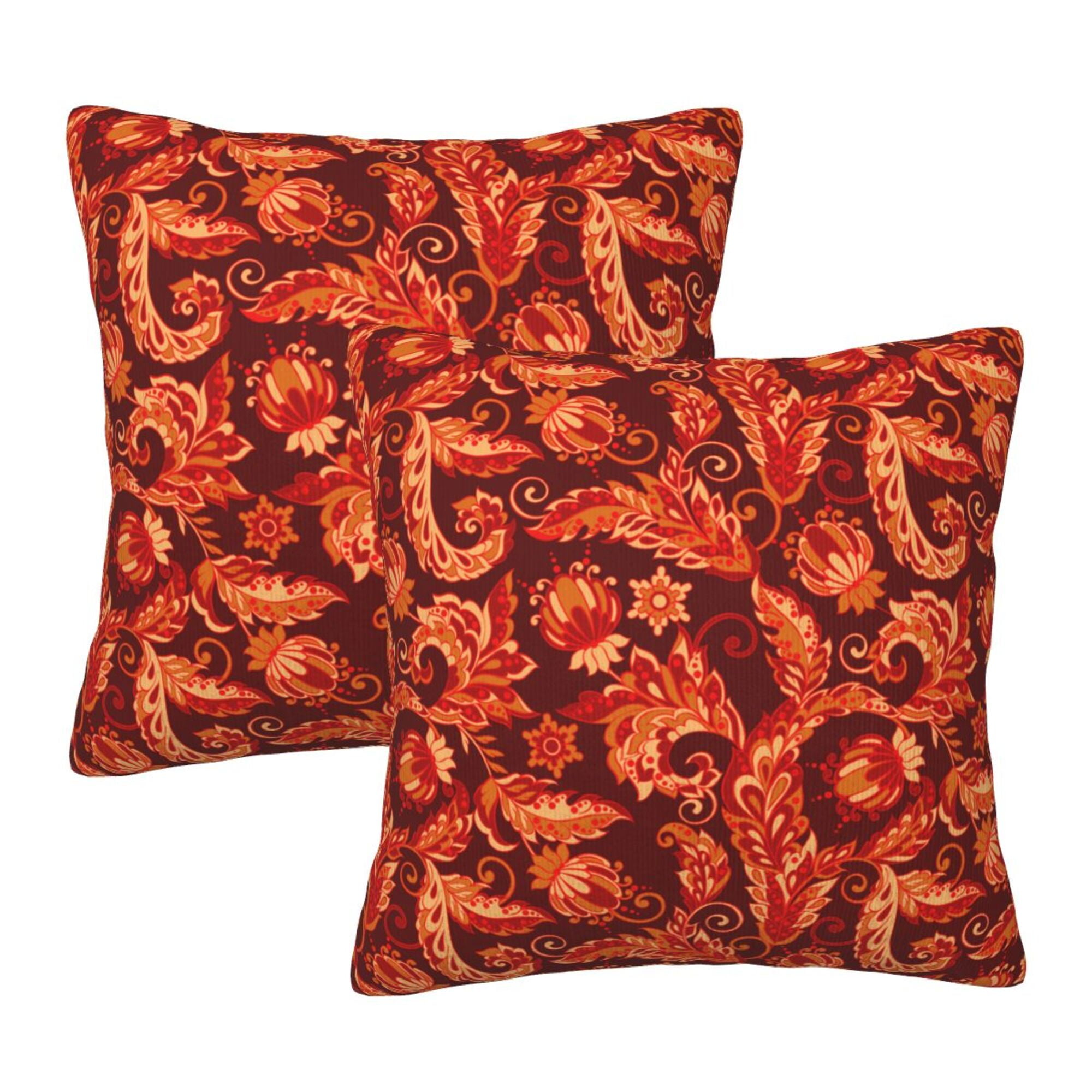 Home Throw Pillow Covers Shading of colorful pattern on dark red ...