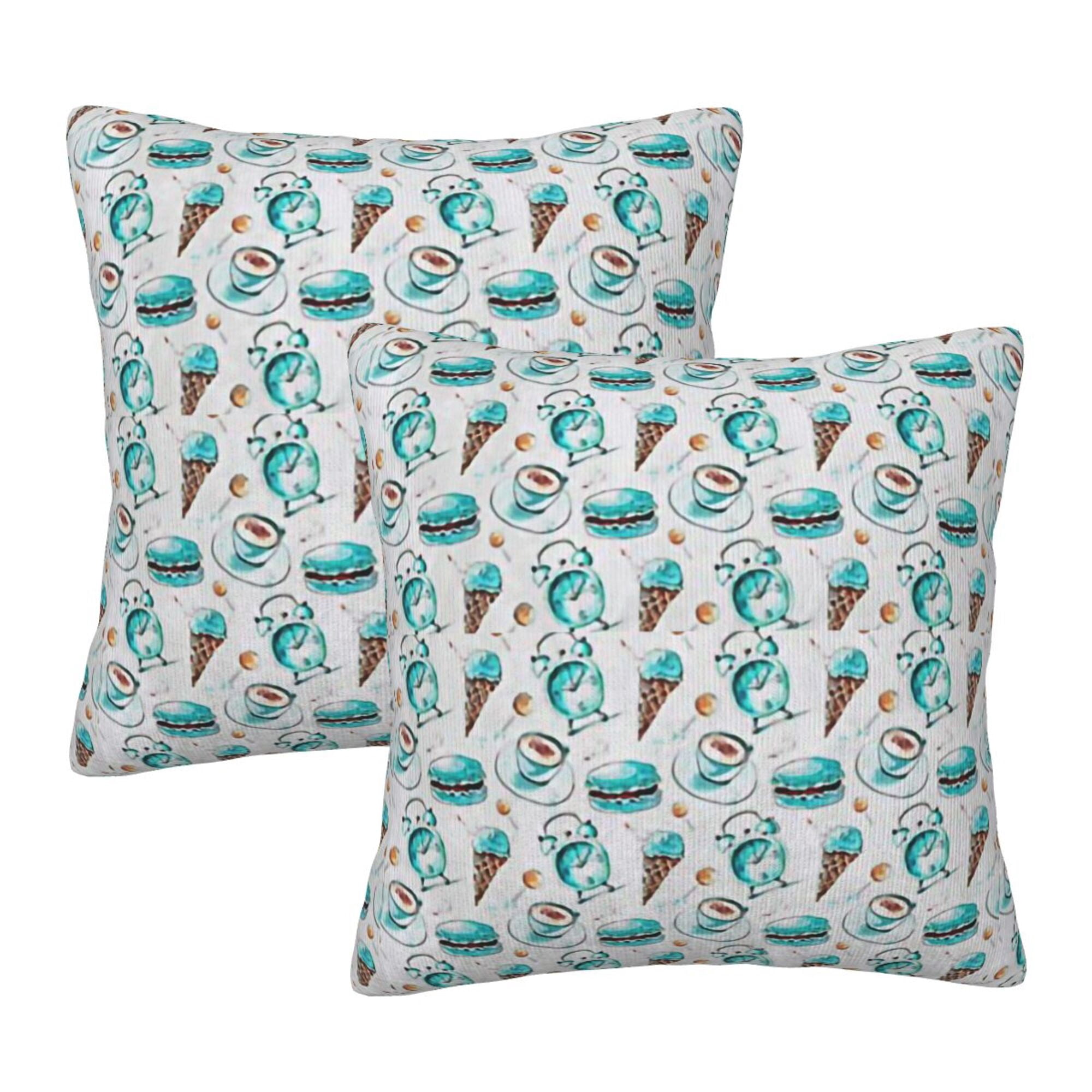 Home Throw Pillow Covers Sweet Stuff Menthol Blue Square Thick Throw ...