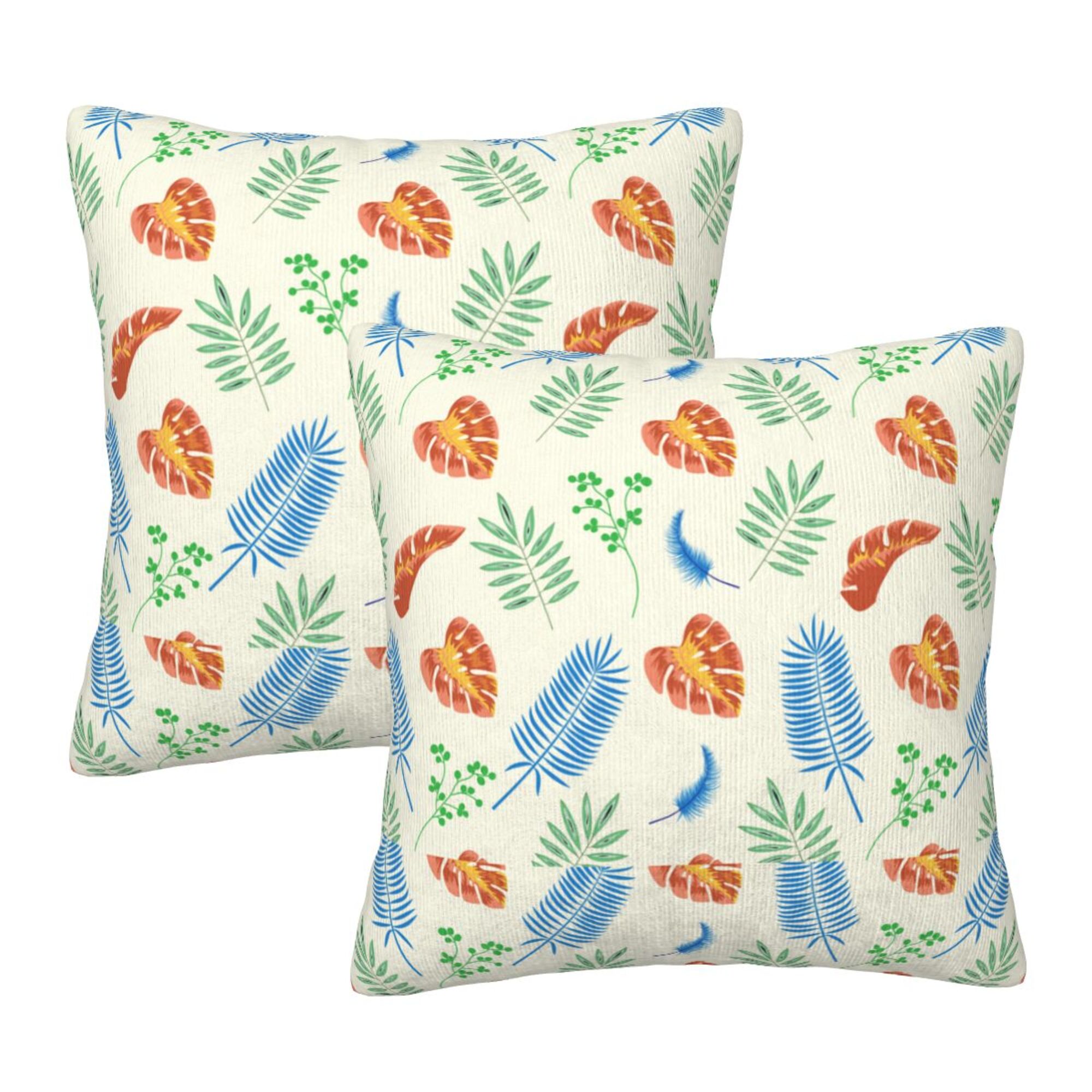 Home Throw Pillow Covers Tropical palm tree and fern leaves wallpaper ...
