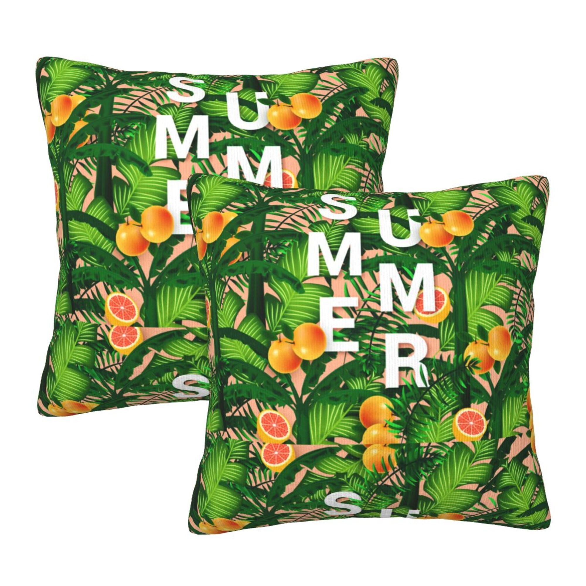 Home Throw Pillow Covers Tropical plant background Square Thick Throw ...