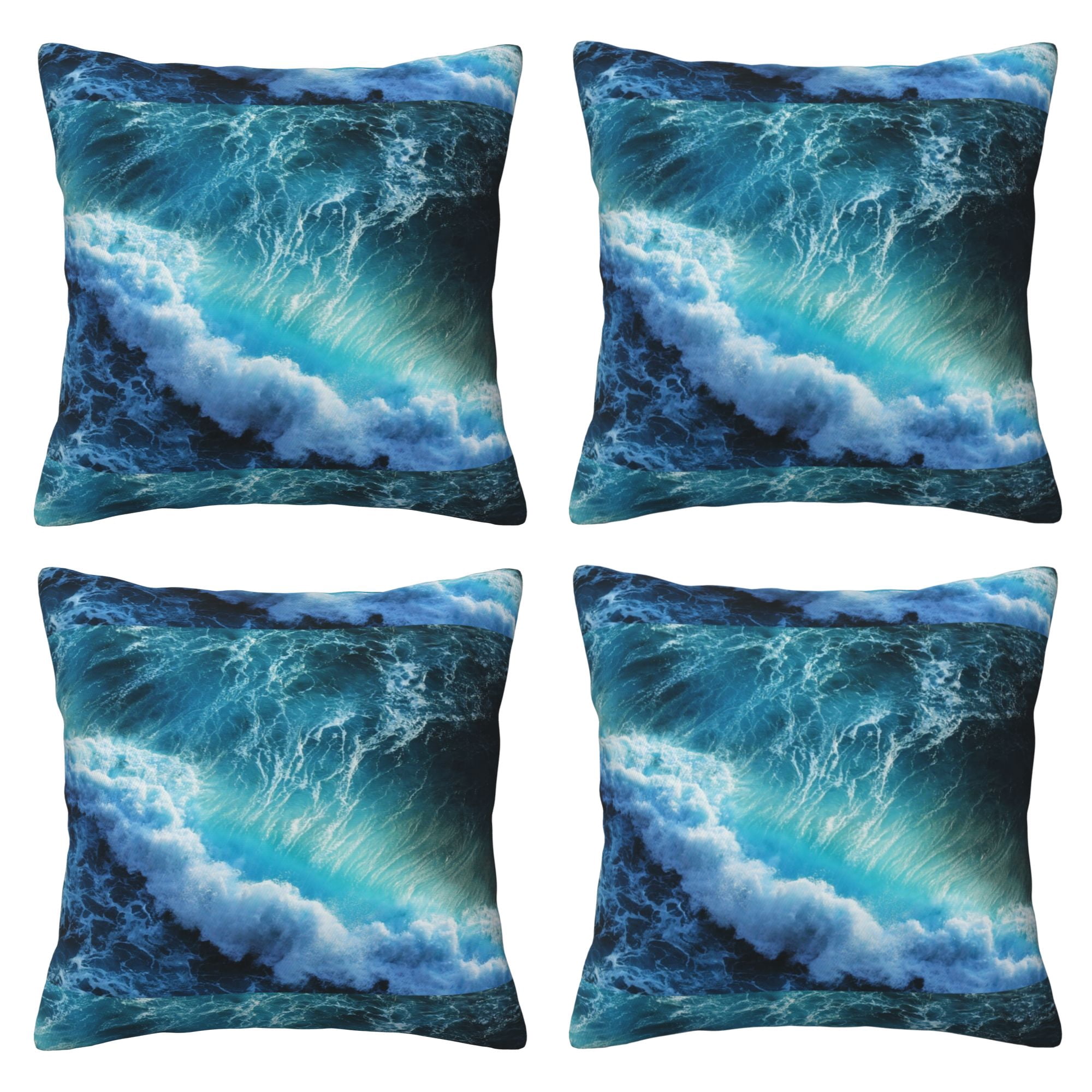 Home Throw Pillow Covers Two Sides Printed Abstract Wave Wallpaper ...